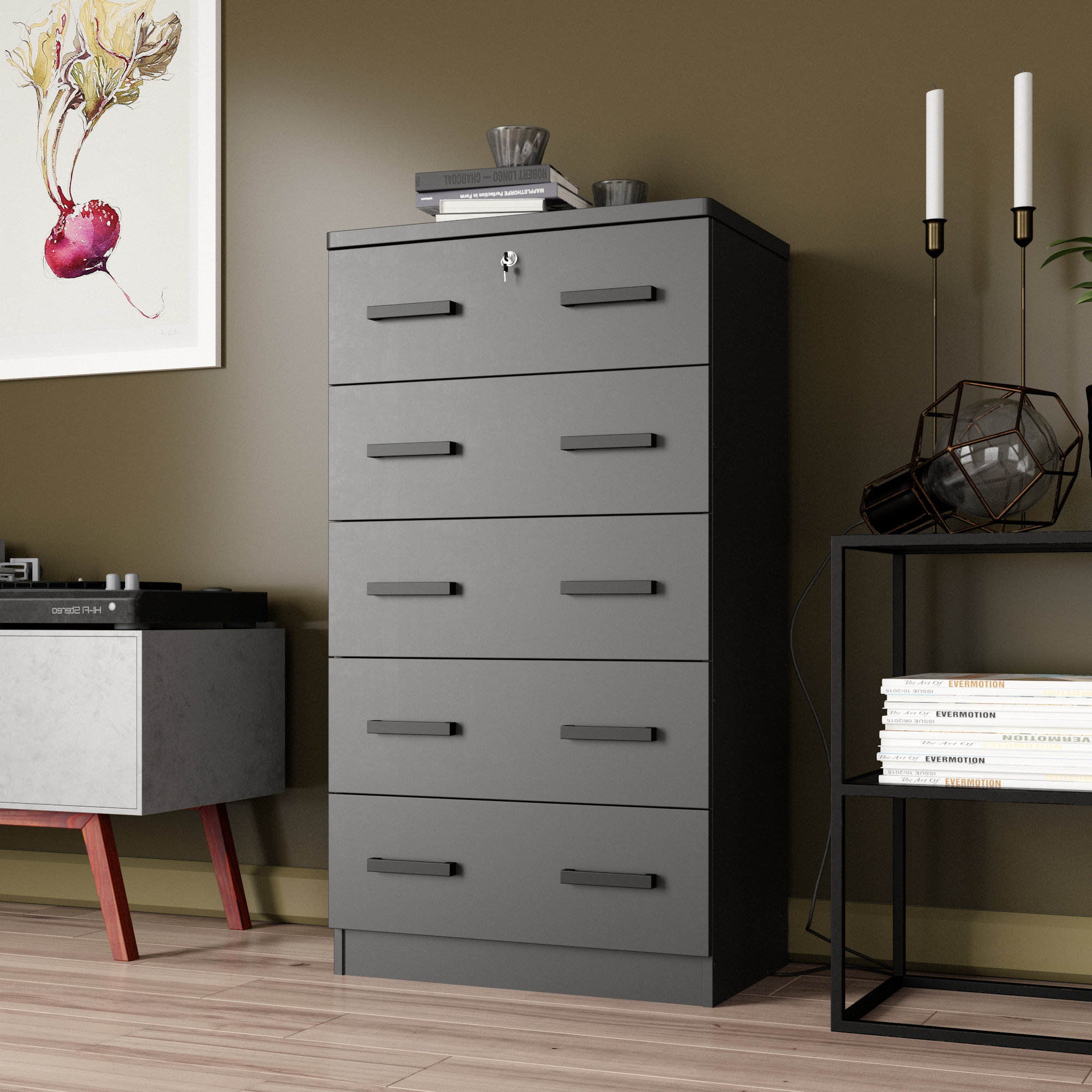 Millwood Pines Giello 5 Deep Drawers 56" Tall Chest, New Improved ...