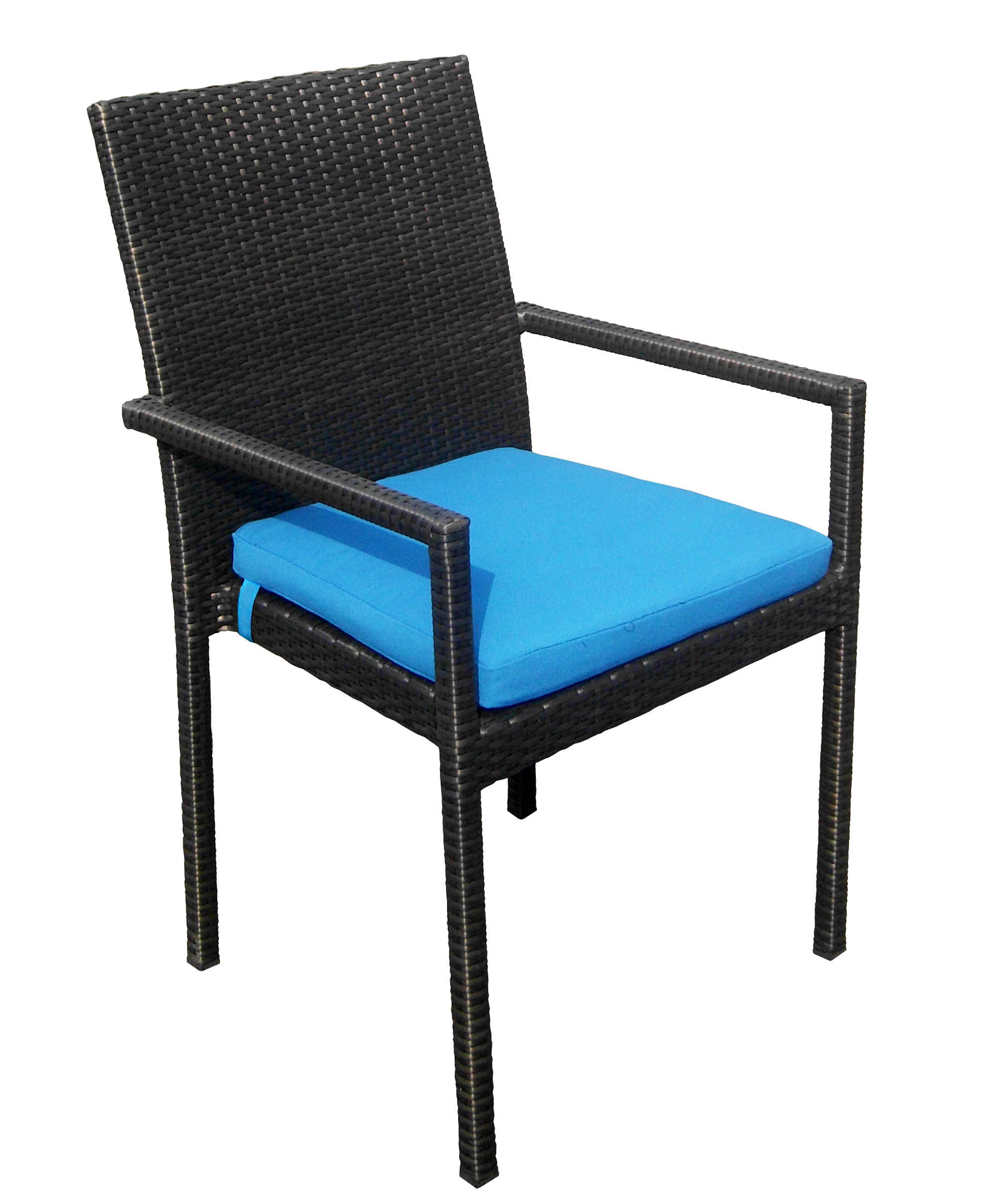 Wildon Home® Burkhard Stacking Patio Dining Armchair with Cushion | Wayfair