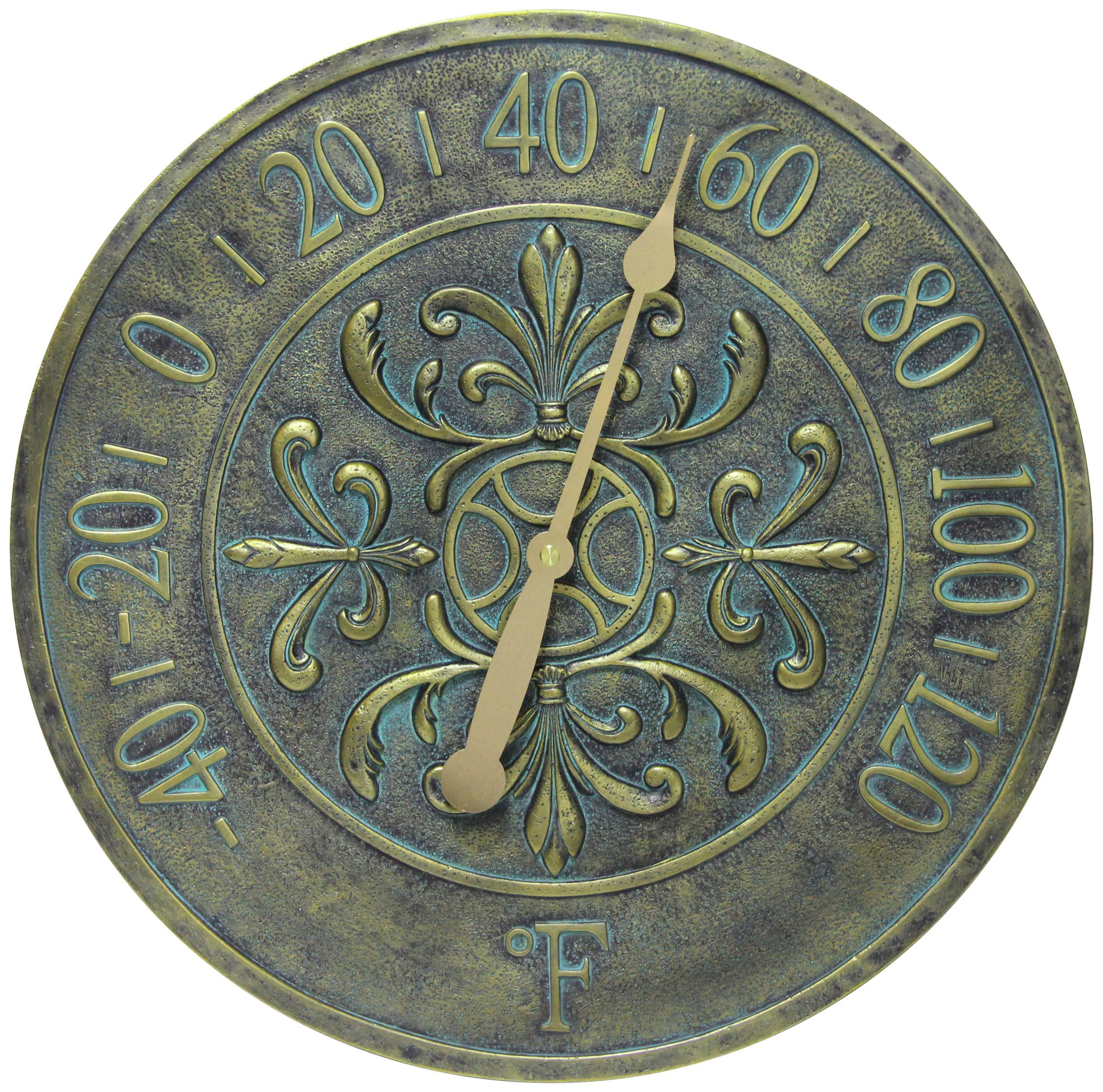 Infinity Instruments Blanc Fleur Outdoor Round Thermometer 15 Inches ...