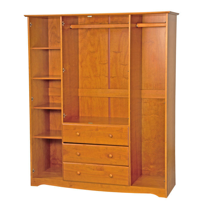 Winston Porter Musman Family 100% Solid Wood 4-door Wardrobe Armoire ...