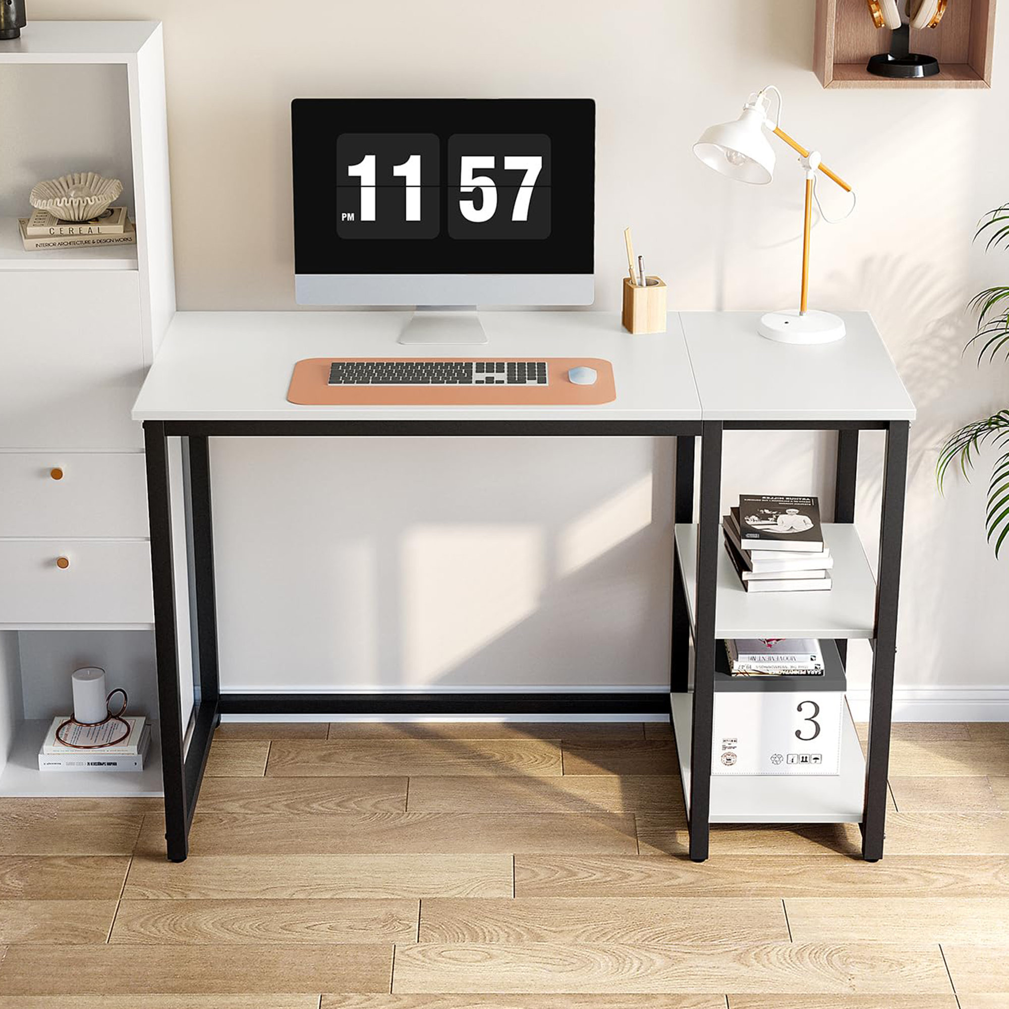 Latitude Run® 47" Writing Laptop Desk with 2 Shelves - Wayfair Canada