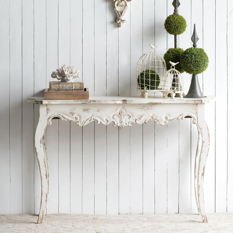 Ophelia & Co. Distressed Console Table, 46" Decorative Foyer Table ...