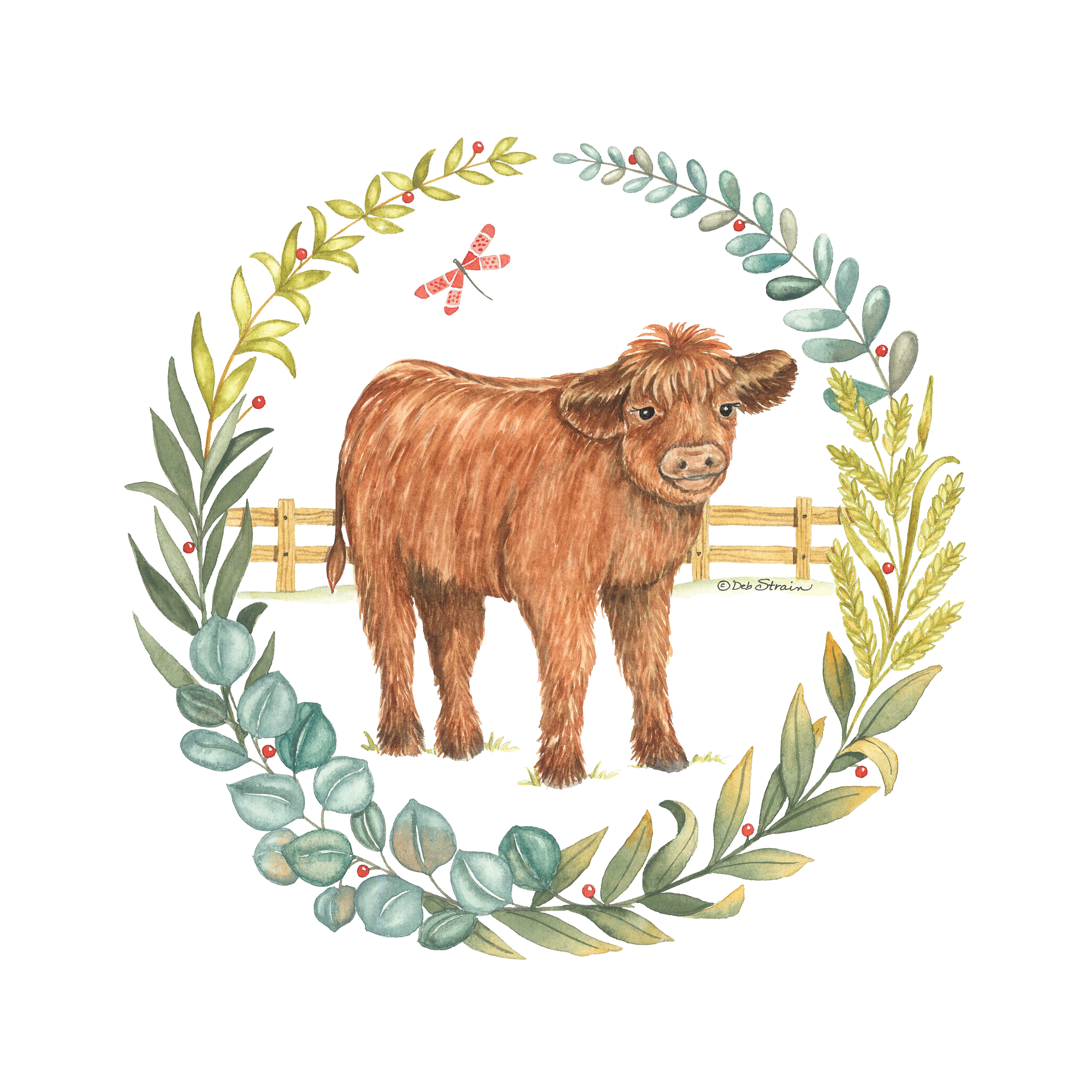 August Grove Baby Highland Cow Wreath - Wayfair Canada