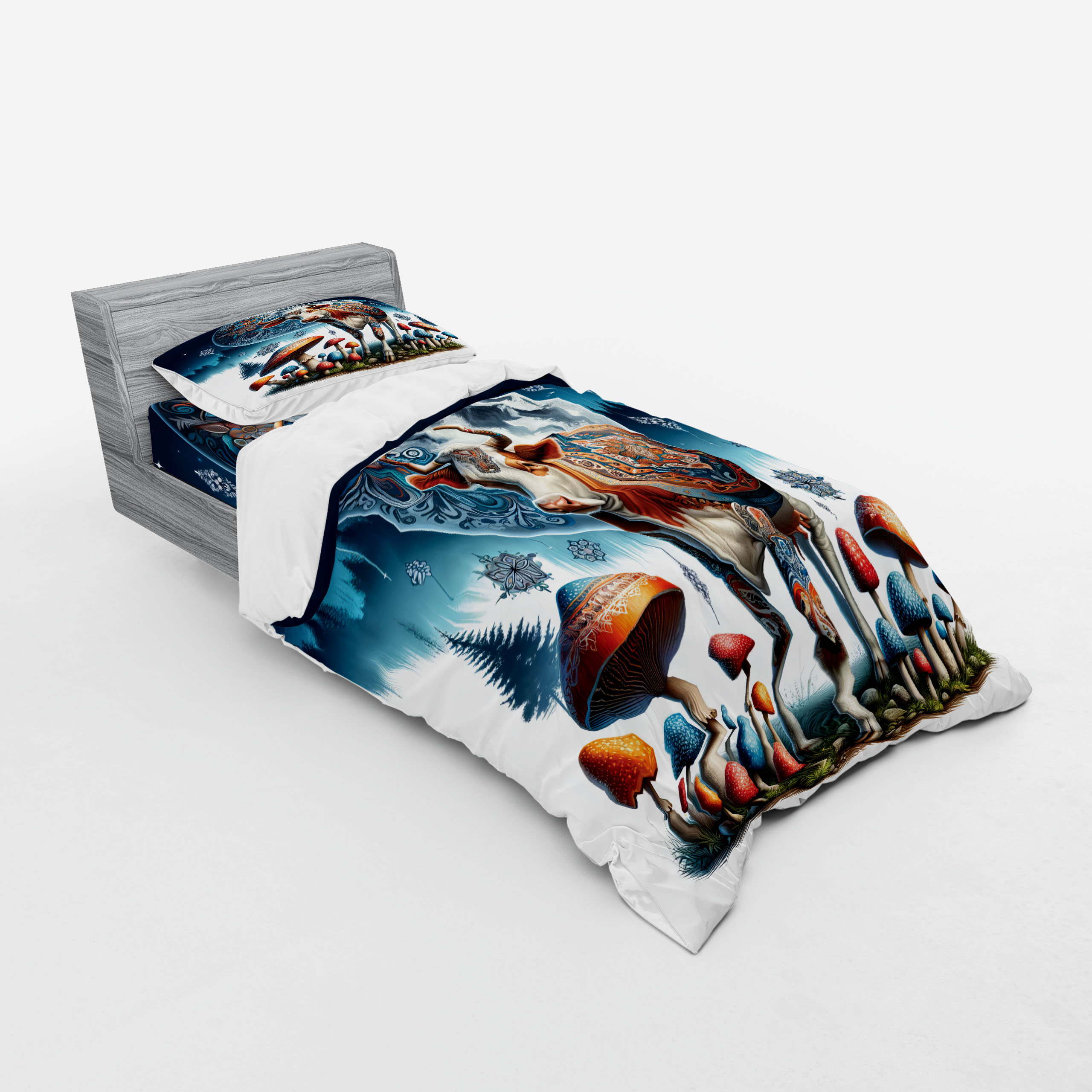 Ambesonne Rustic Bedding Set & Petrol Blue and Burnt Sienna | Wayfair