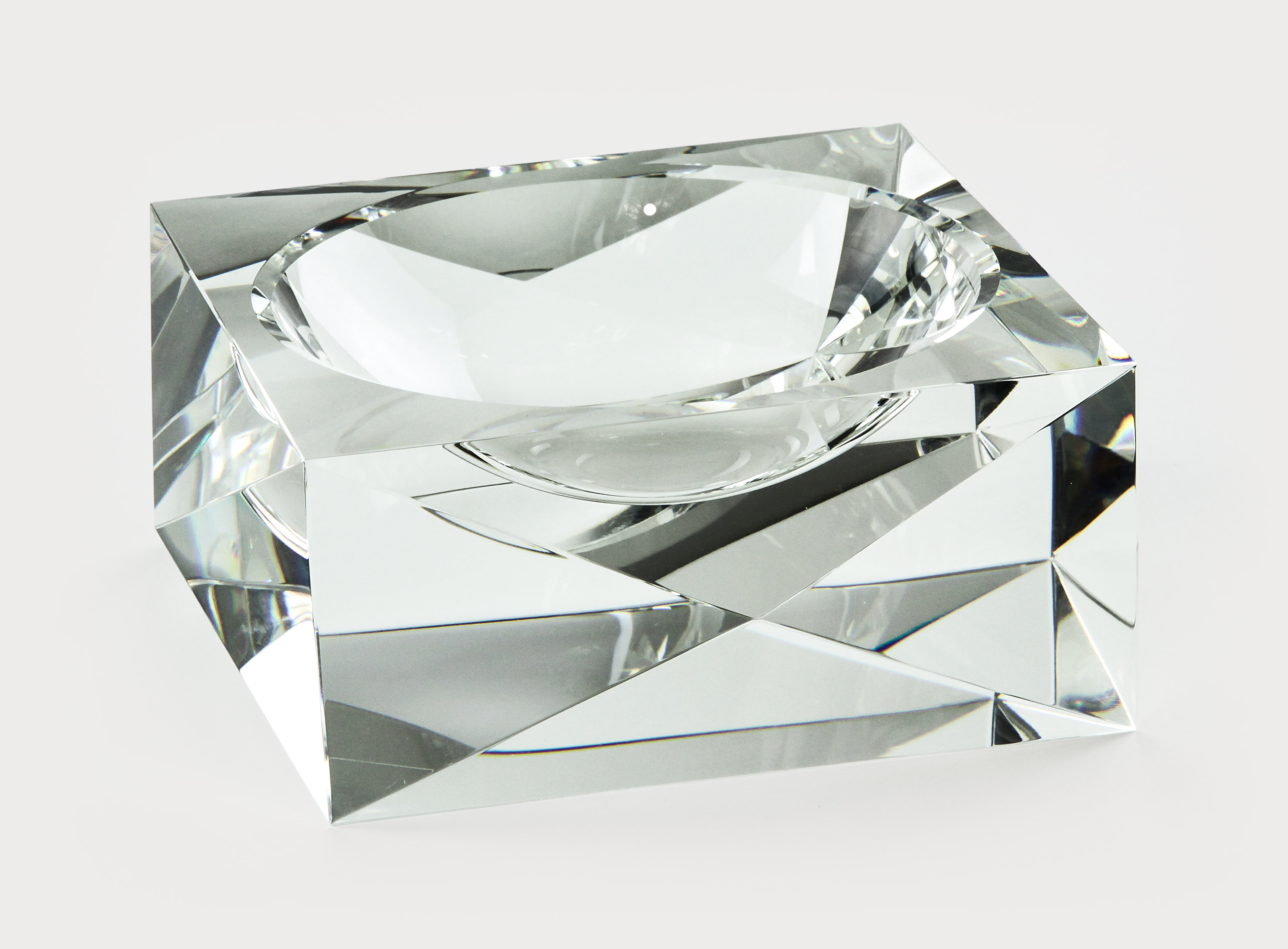Everly Quinn Crystal Square Decorative Bowl in Clear | Wayfair