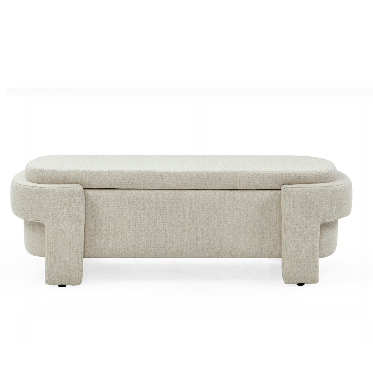Latitude Run® Linen Fabric Upholstered Bench with Large Storage Space ...