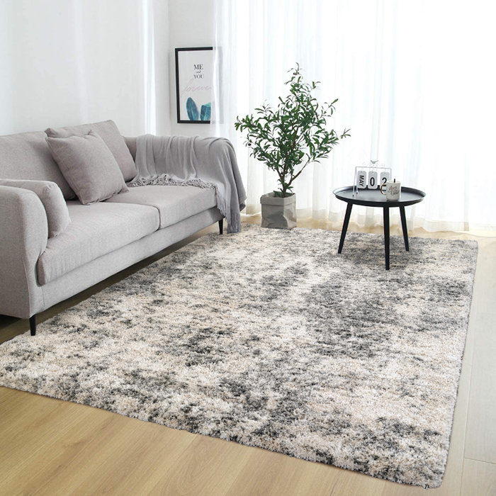 17 Stories Shag Juno Grey/Beige Rug & Reviews | Wayfair