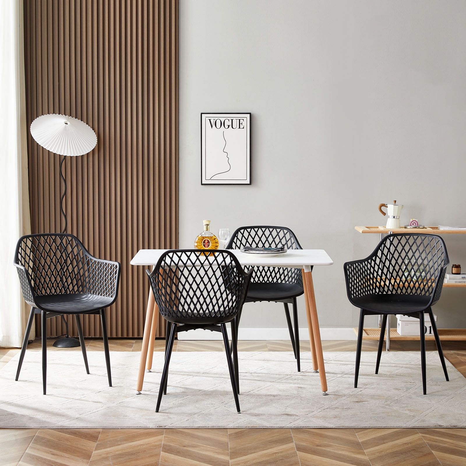 George Oliver Modern Kitchen Table And Chair Set Of 5, Rectangular ...