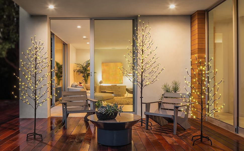 The Holiday Aisle® Set of 3 warm white star tree Christmas ornaments ...