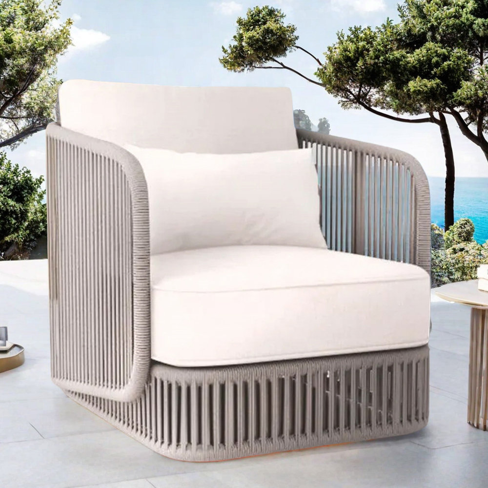 Elegant Home Furnishings.s Leisure braided rope patio lounge chair ...