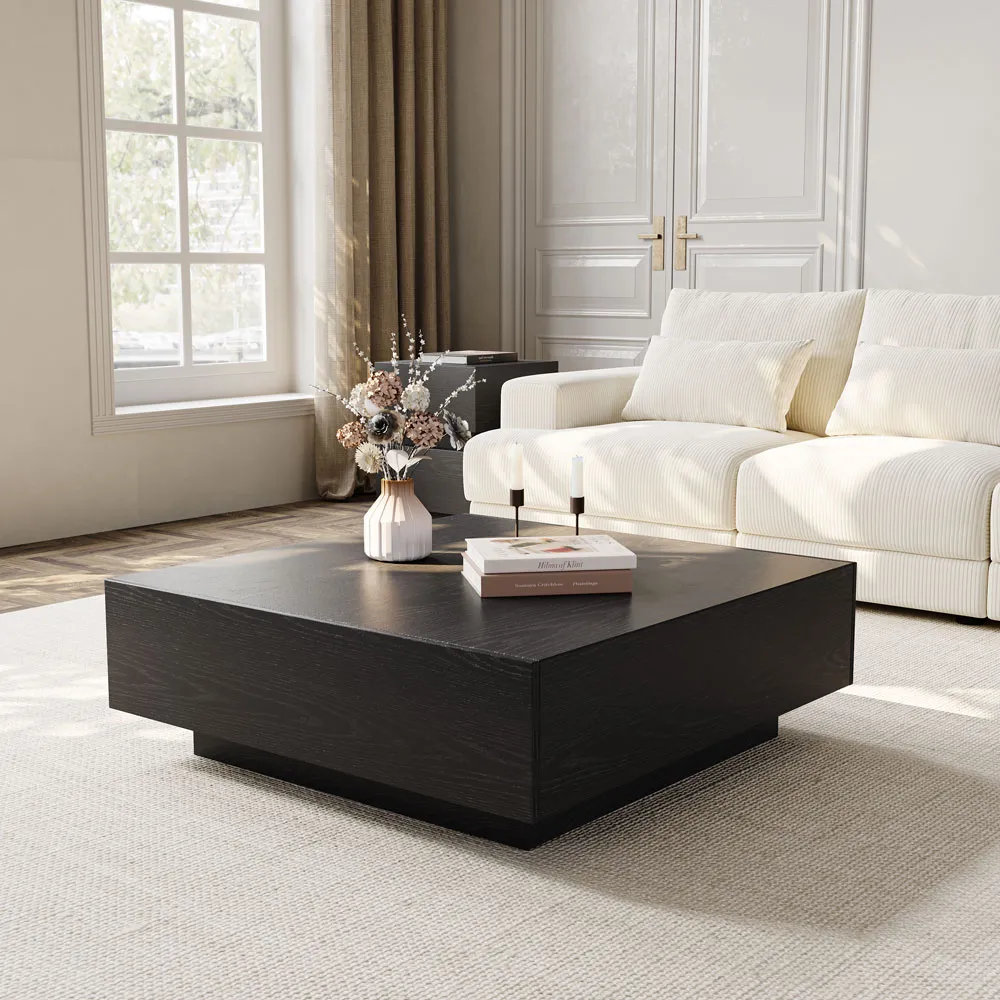Ebern Designs Cristyle Wood Living Room Table, Square Coffee Table ...