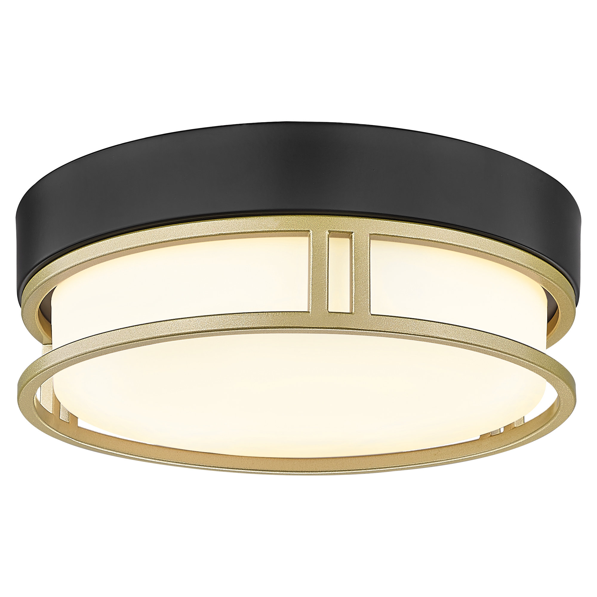 Mercer41 Modern 10 Inch Flush Mount Ceiling Light White Frosted Glass ...