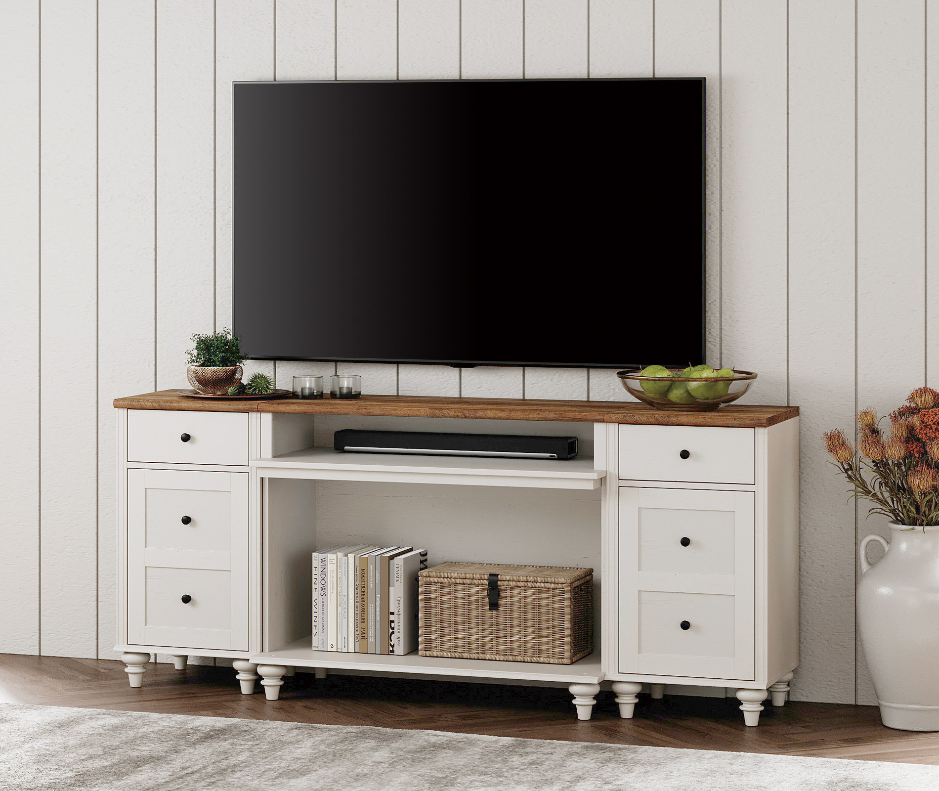 One Allium Way® TV Stand For 75 Inch TV, 3-In-1 TV Console Table For 55 ...