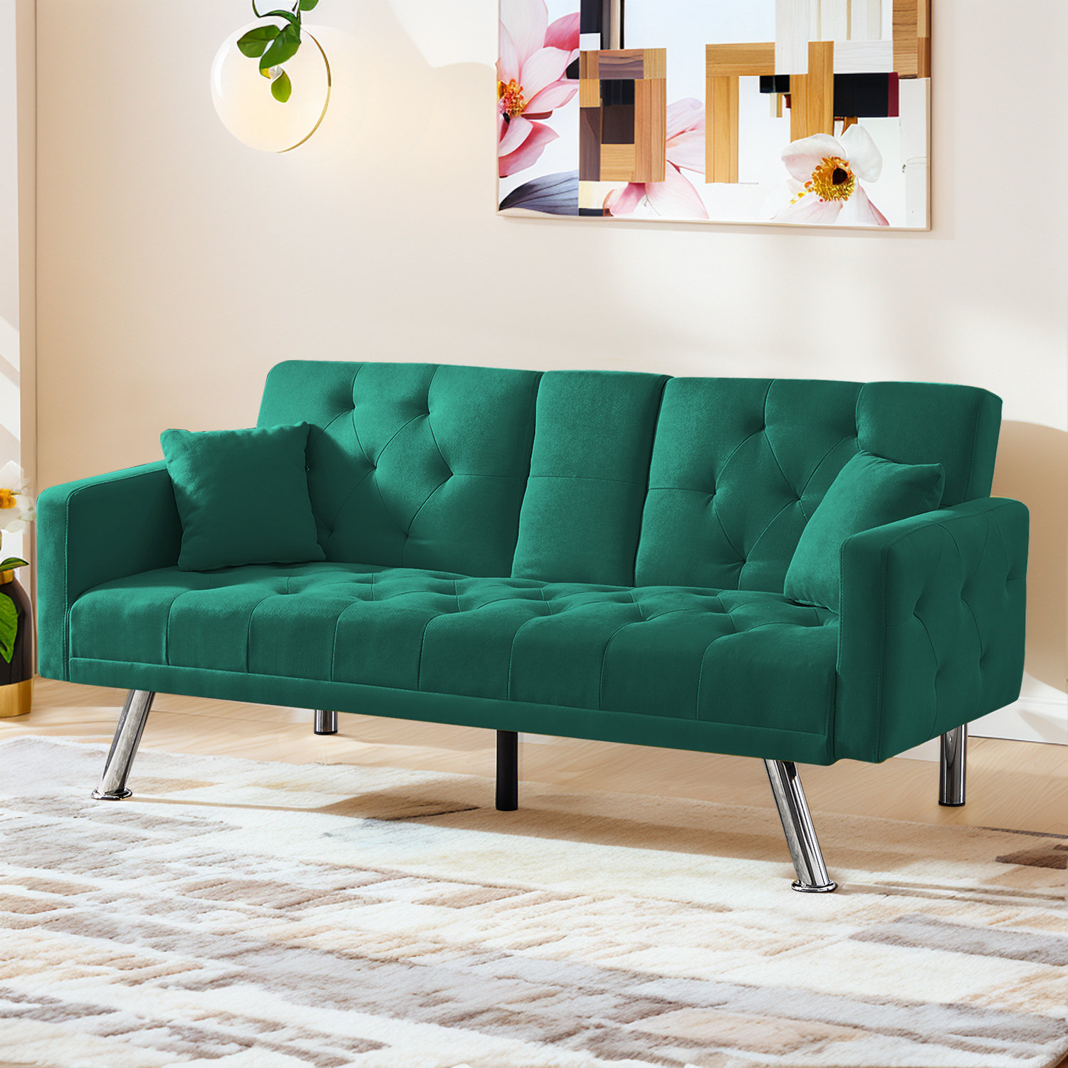 Ebern Designs Whitherspoon Full 75.59'' Upholstered Split Back ...