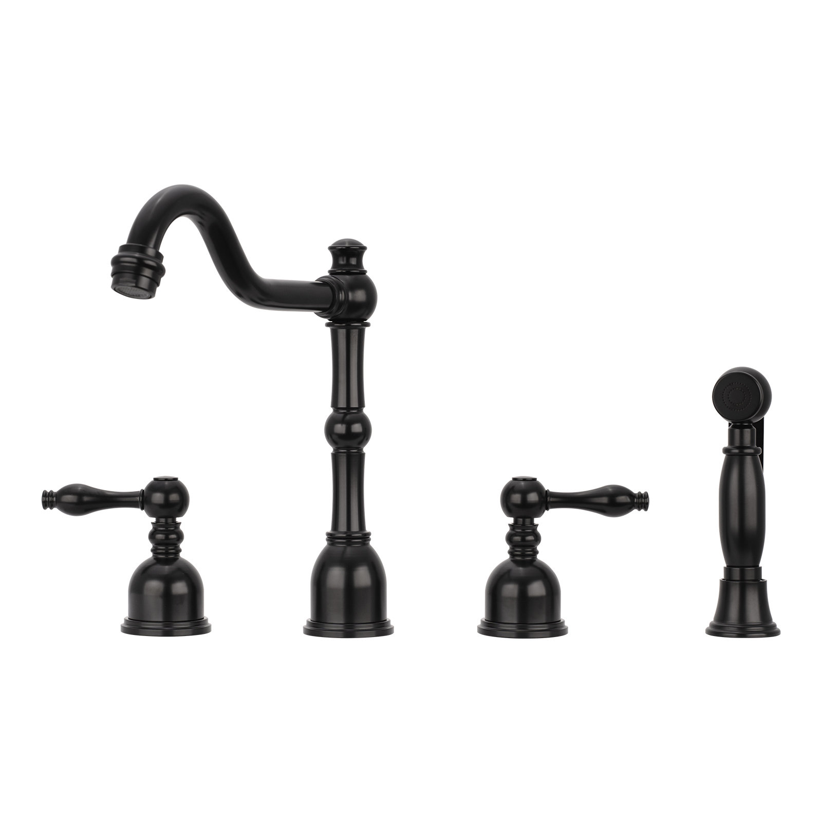 Akicon Double Handle Kitchen Faucet with Side Spray & Reviews | Wayfair