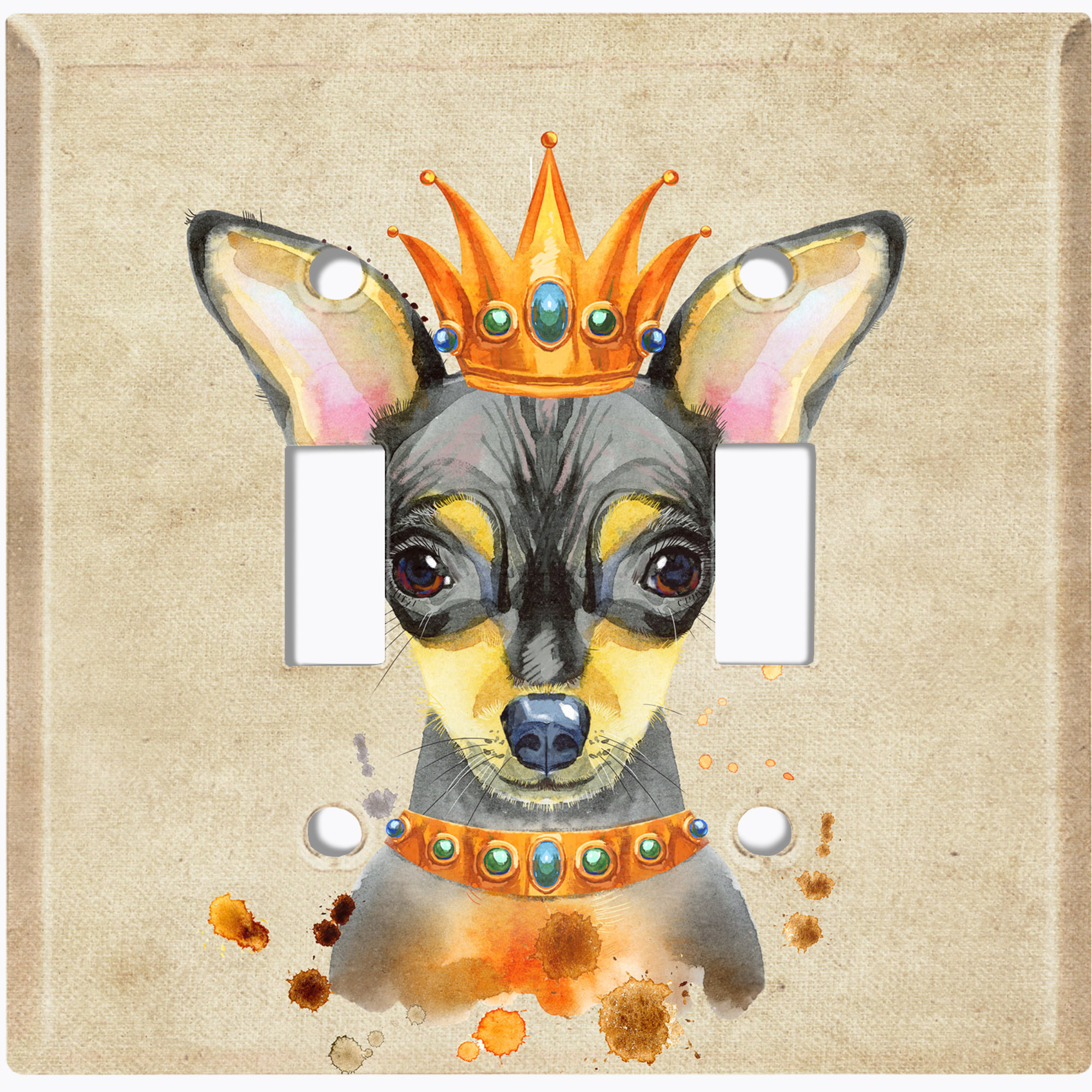 WorldAcc Metal Light Switch Plate Outlet Cover (Cute Chihuahua Dog ...