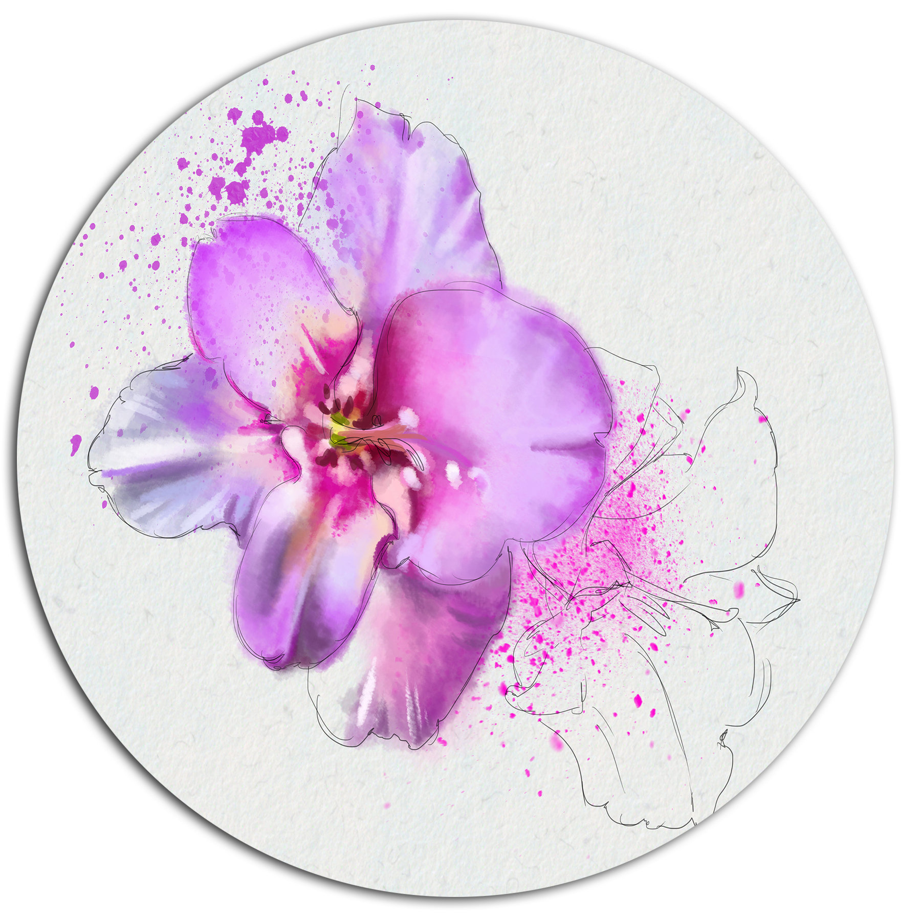 DesignArt " Blooming Pink Fowler Watercolor " | Wayfair