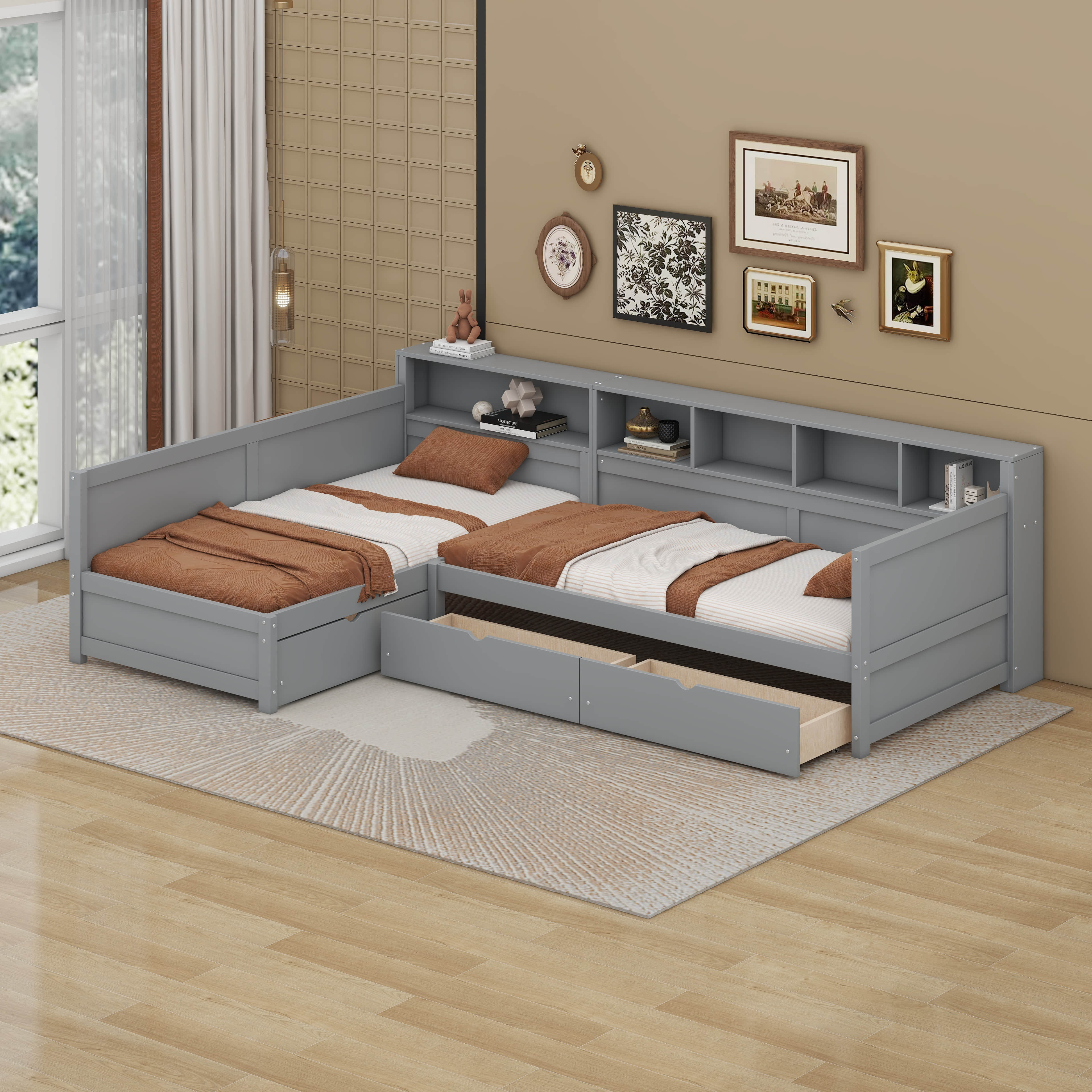 Latitude Run® Twin Daybed Frame With 3 Large Storage Drawers And ...