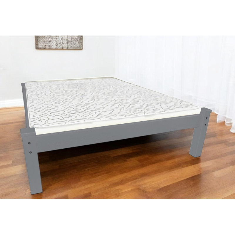 HomeRoots Gray Solid Wood Full Bed Frame | Wayfair