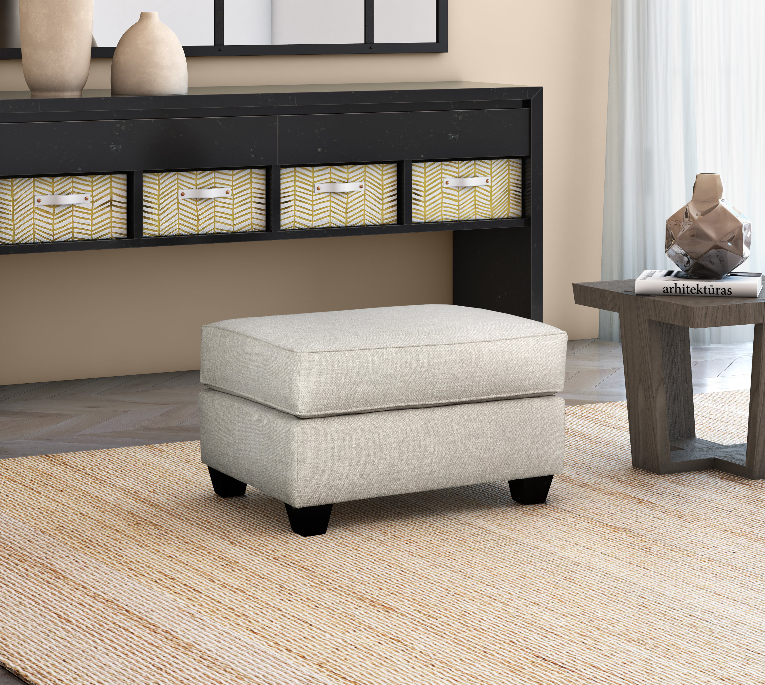 Wayfair Custom Upholstery™ Maddie 27" Wide Rectangle Standard Ottoman ...