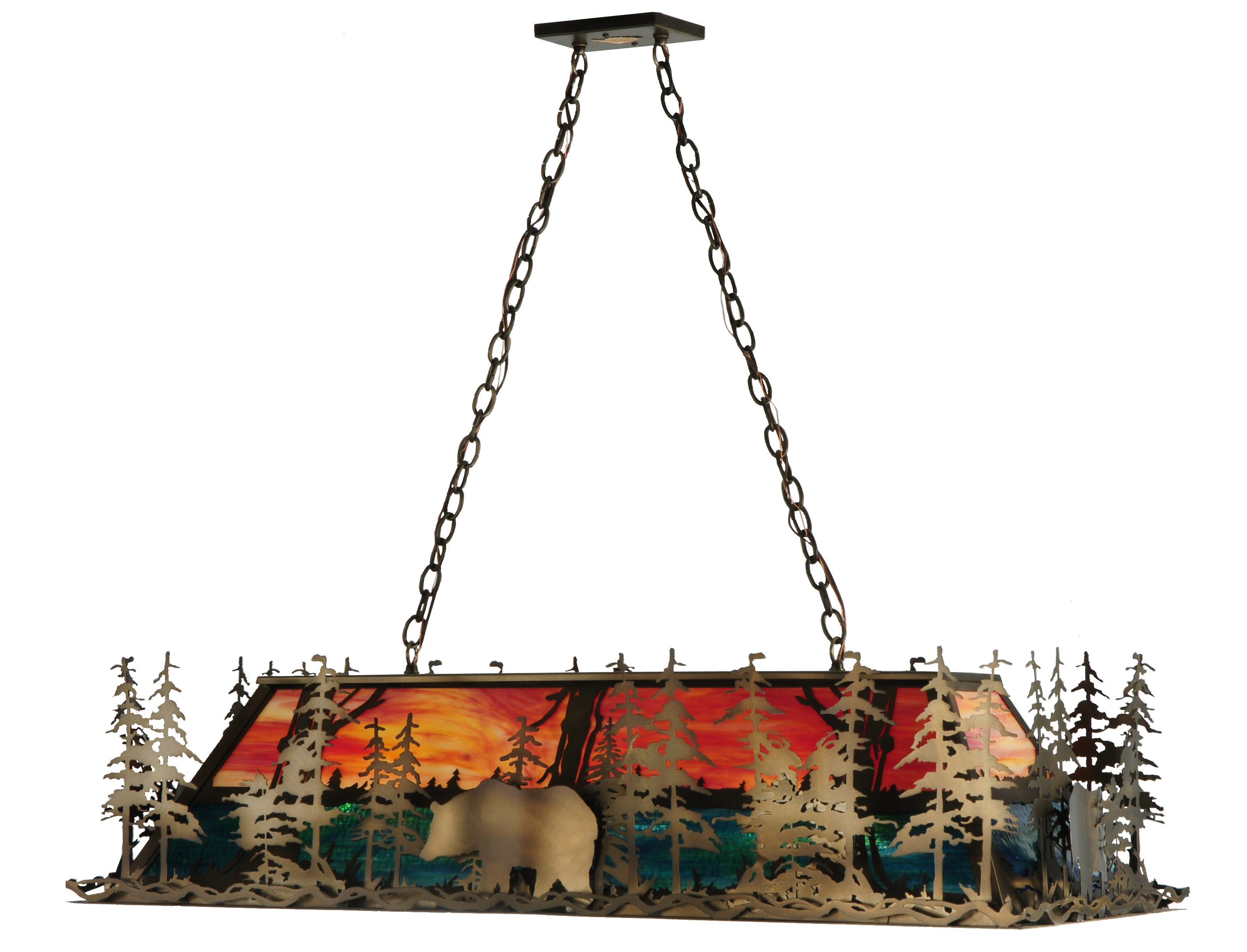 Meyda Lighting 9 - Light Antique Copper Pool Table Lights Pendant | Wayfair