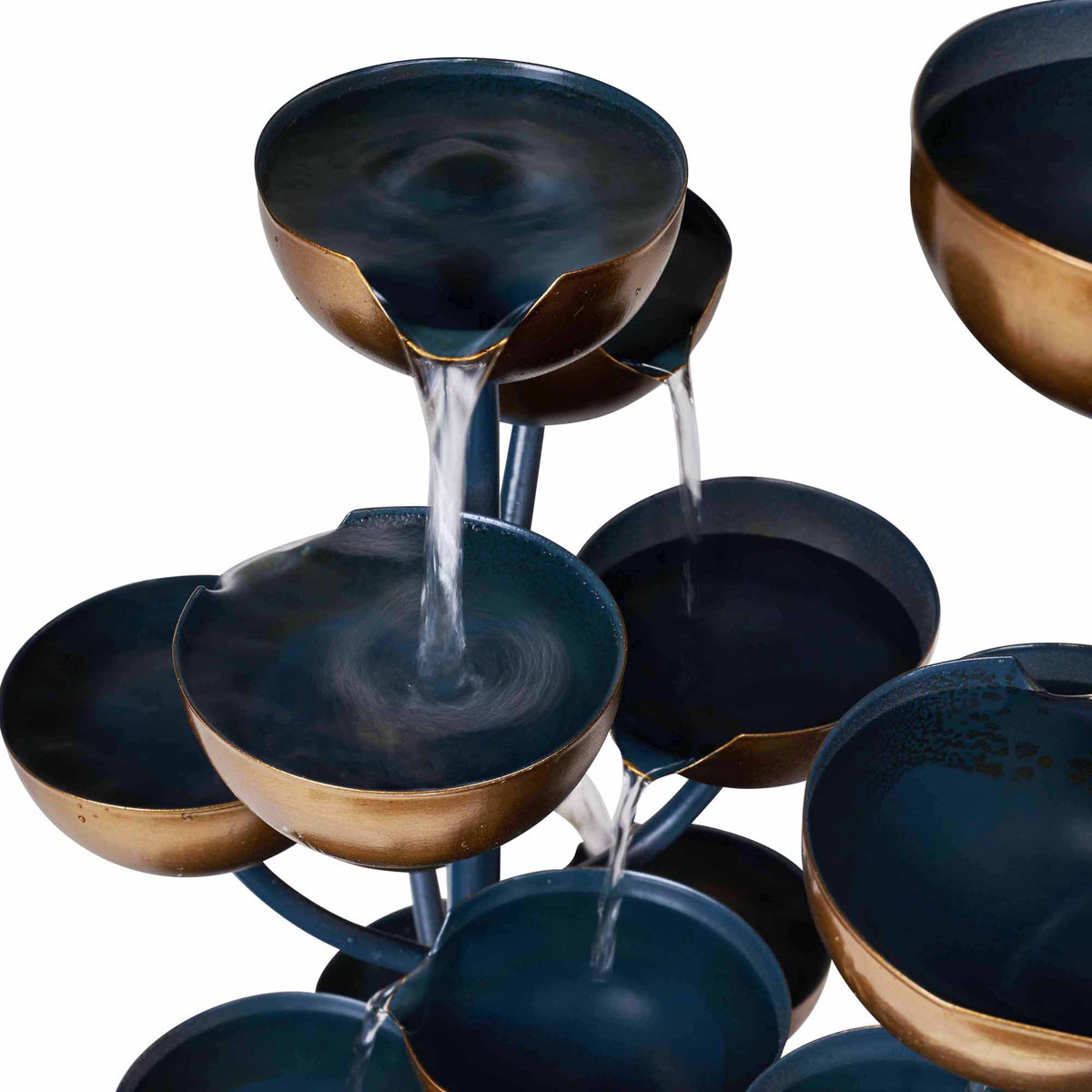 Hi-Line Gift Ltd. Multi Level Zinc Metal Tri-Stacked Cups Fountain ...