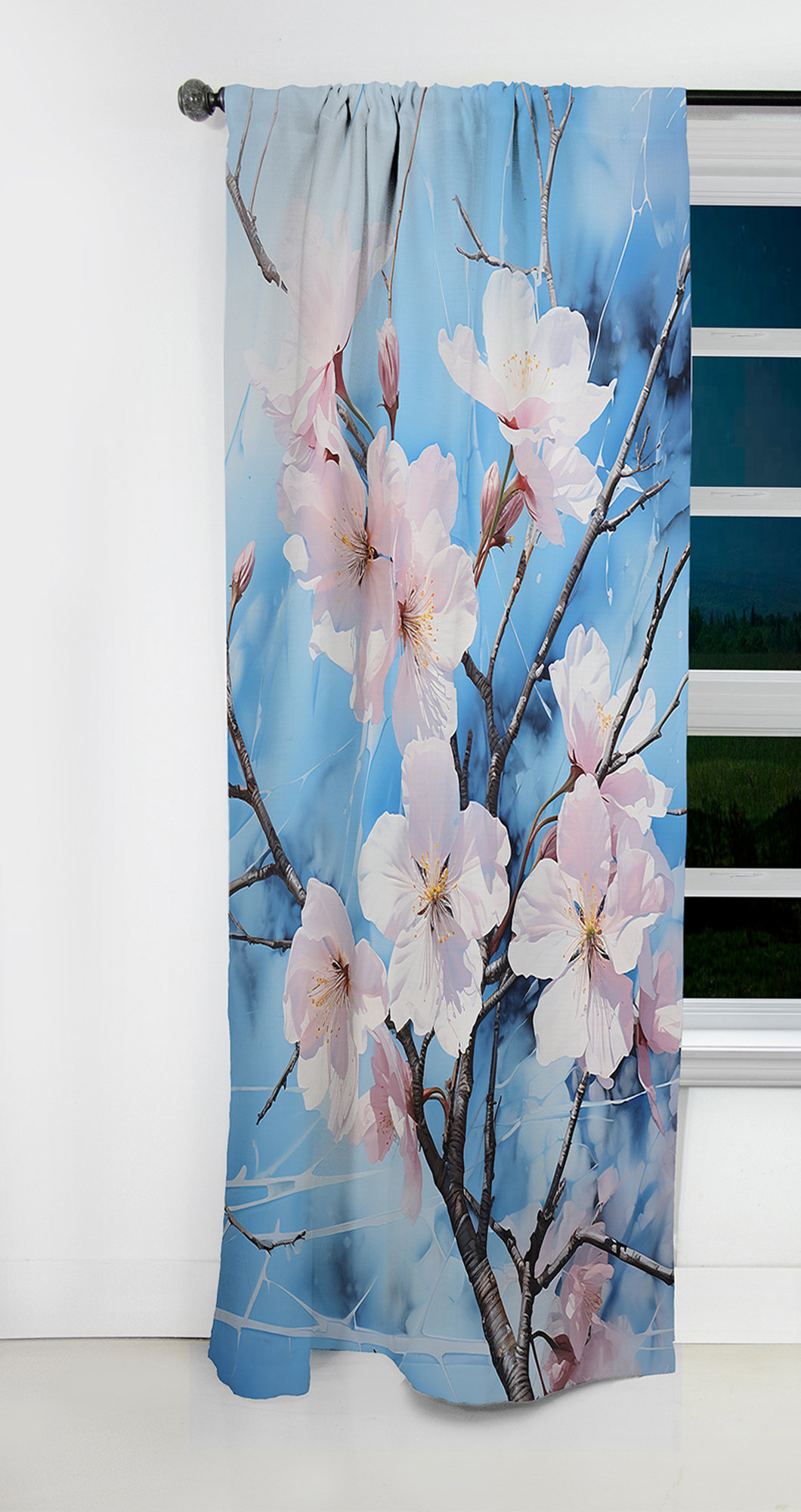 East Urban Home Emely - Tree Cherry Blossom Blackout Curtain - 1 Panels ...