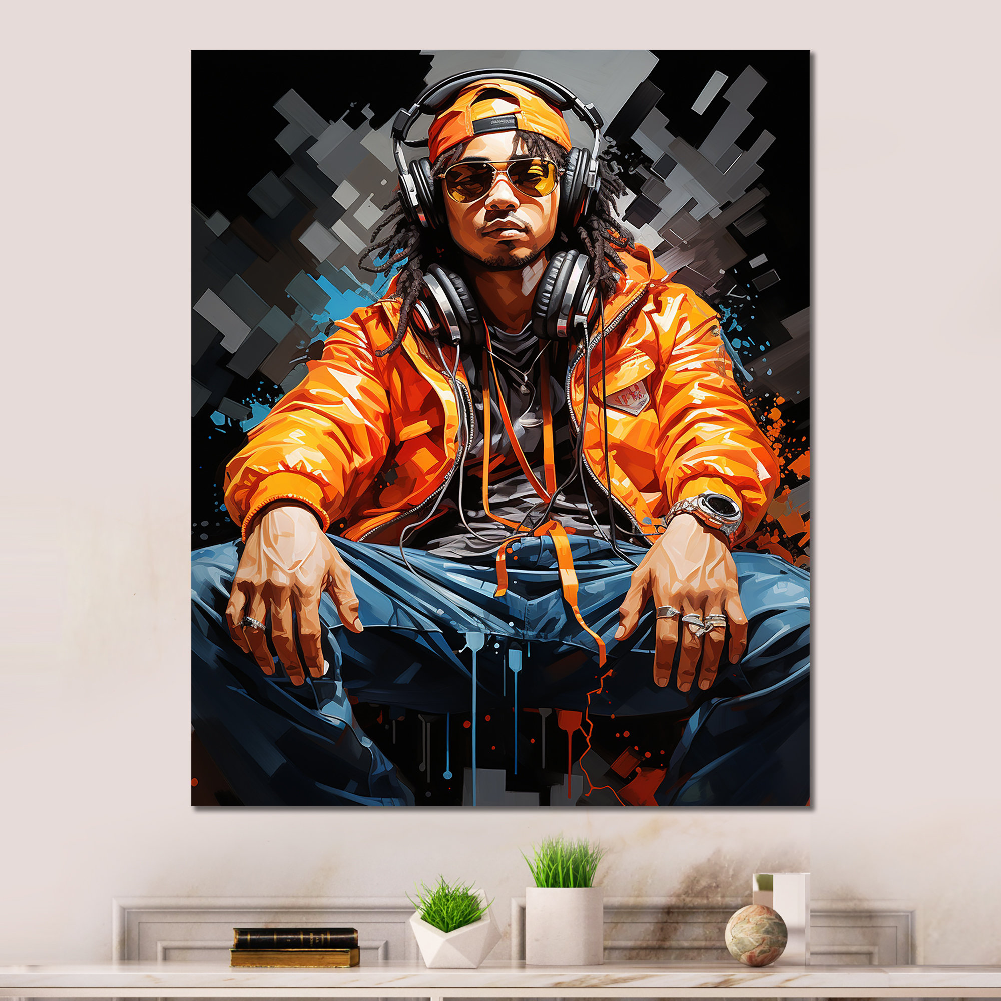 Red Barrel Studio Hiphop Rapper Bold And Vibrant Colours - Music Metal ...