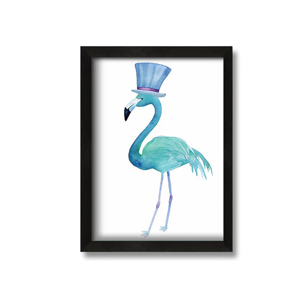 Happy Larry Flamingo Top Hat Framed Print | Wayfair.co.uk