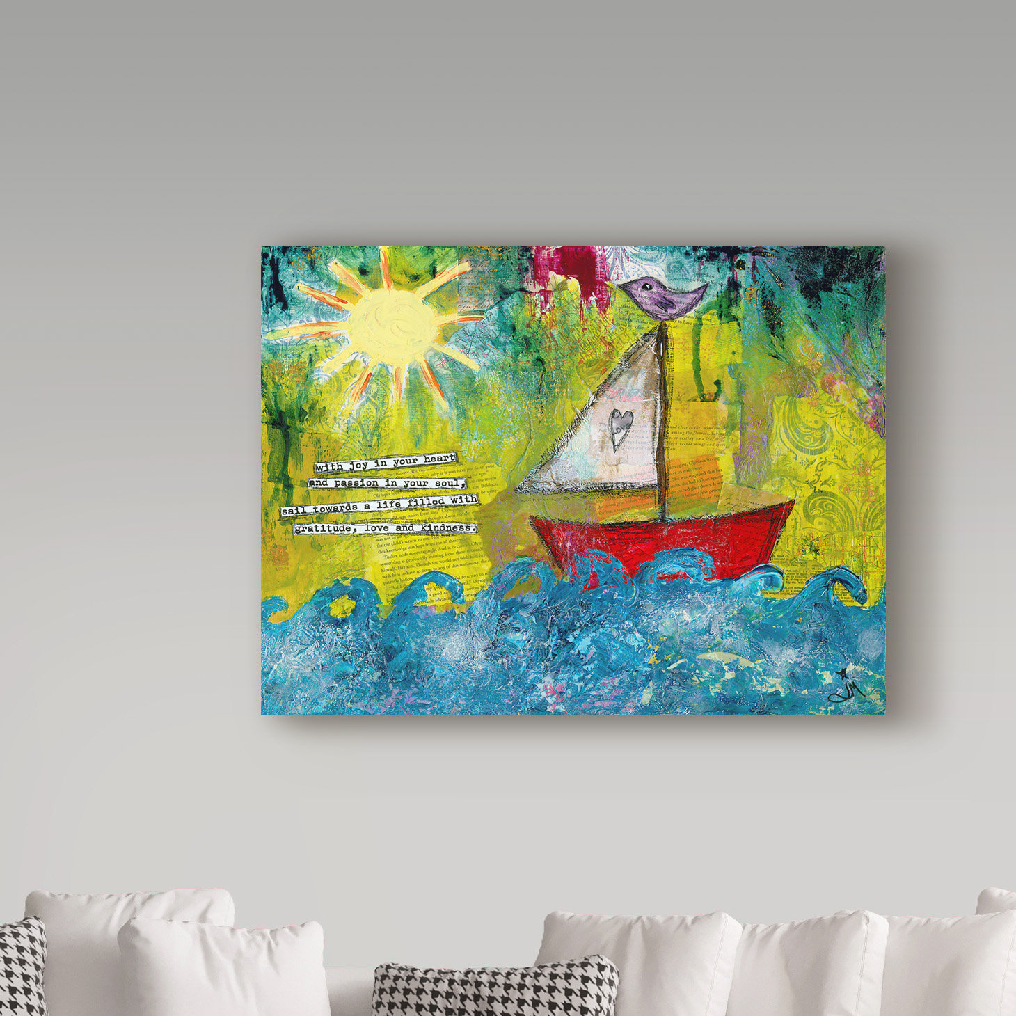 Trademark Fine Art 'Sail Towards' Acrylic Painting Print on Wrapped ...