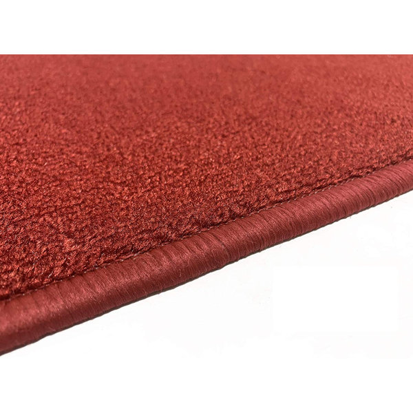 Charlton Home® Custom Size Runner Rug Solid Red Low Pile Slip Resistant ...