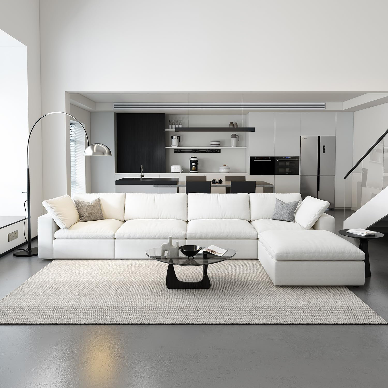 Latitude Run® Latitude Run L-Shaped Oversized Deep Seat Feather Down Modular Sectional Sofa ...