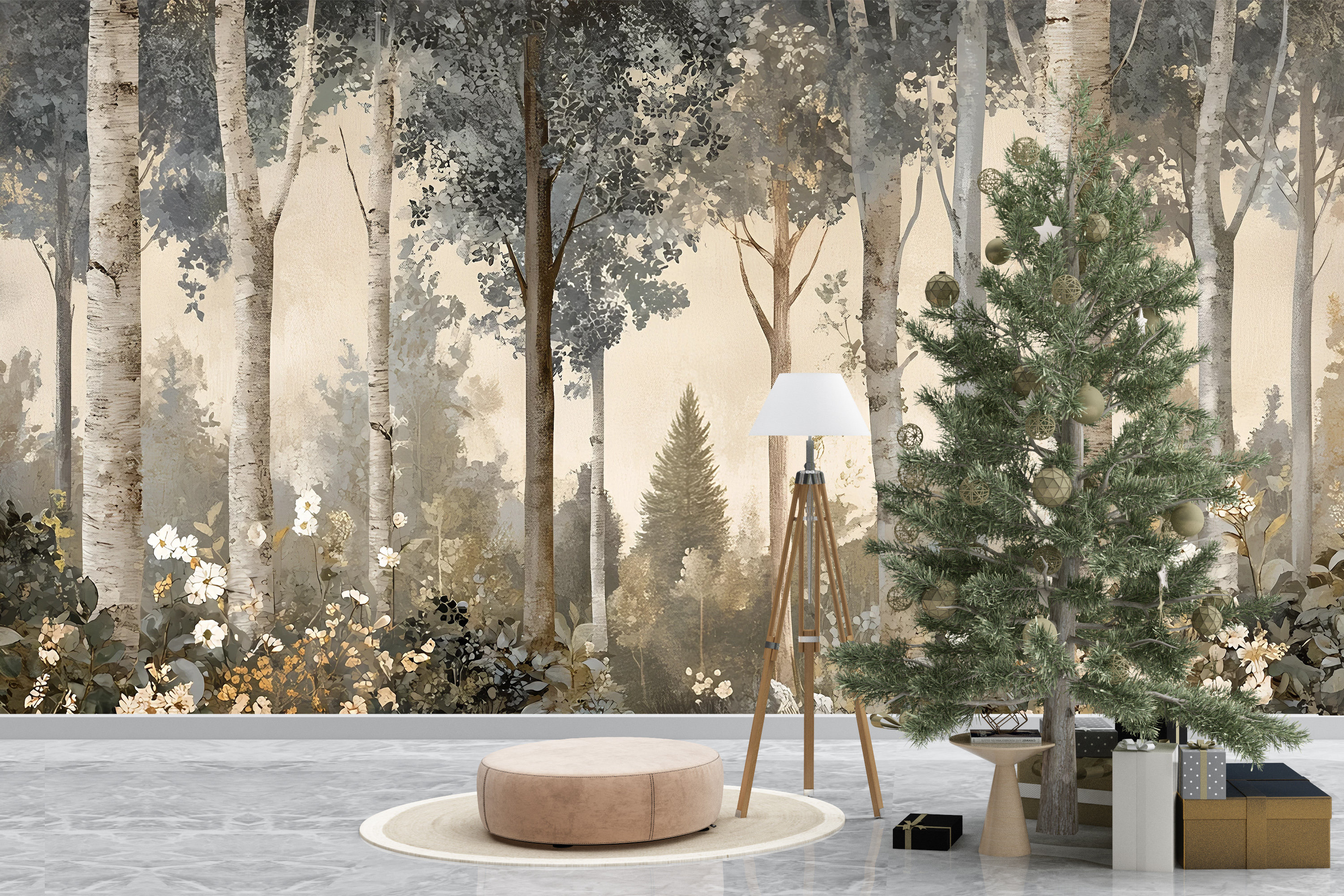 neutral tree wallpaper