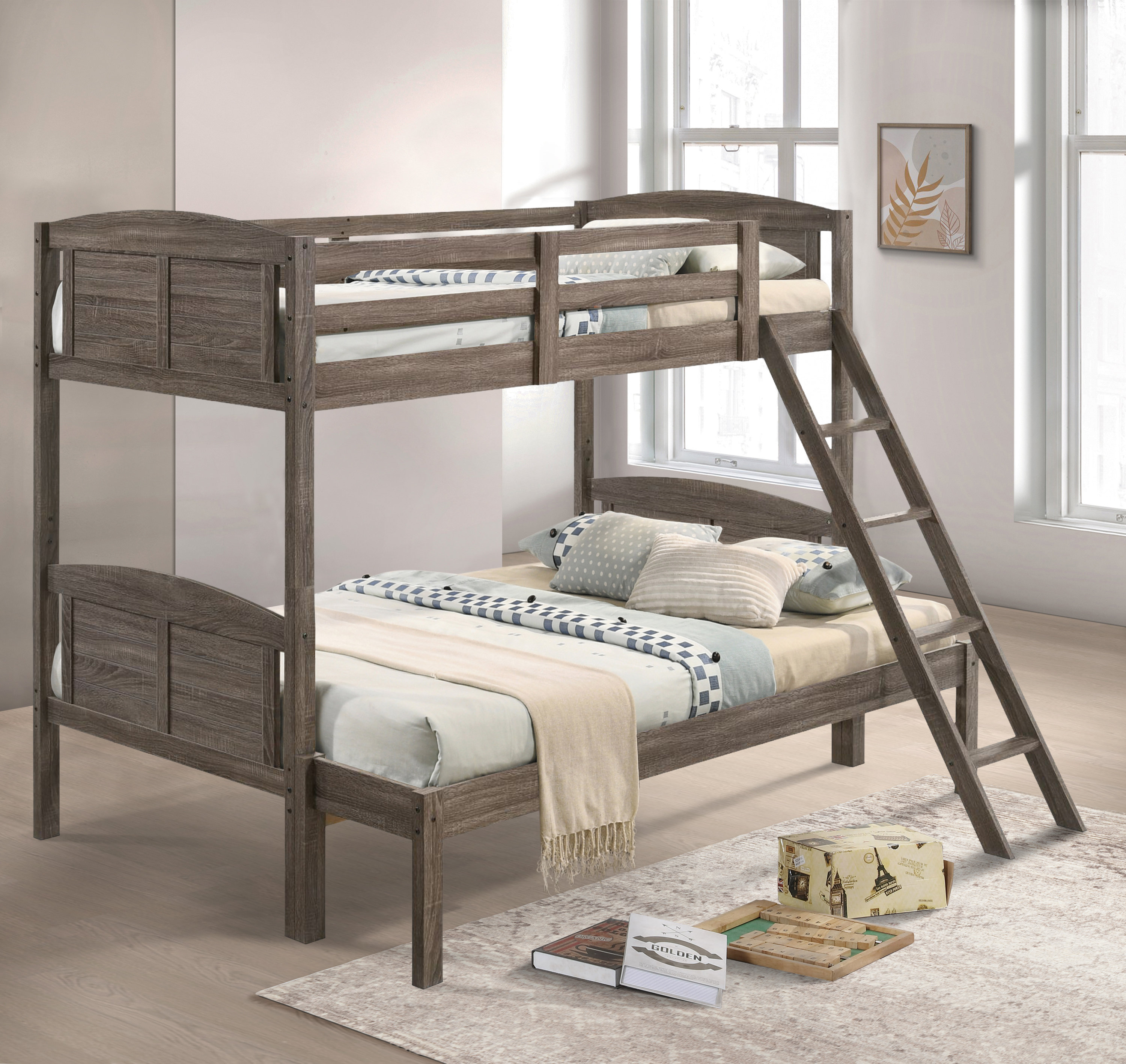 Redwood Rover Masham Weathered Brown Twin Over Full Bunk Bed With ...