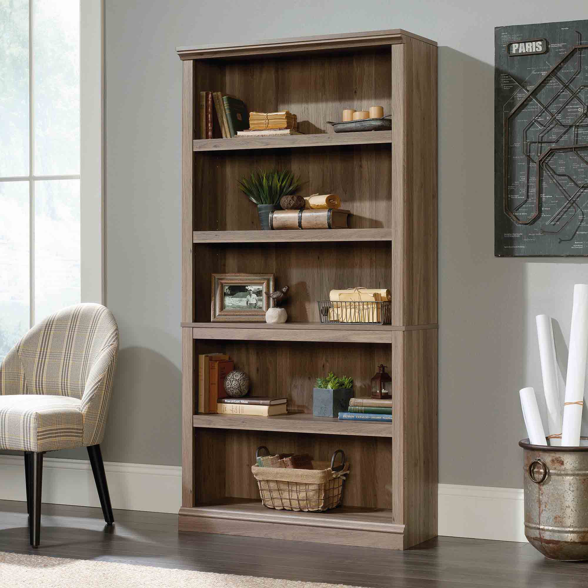 Loon Peak® A sleek 5-shelf bookcase for organizing books and ...