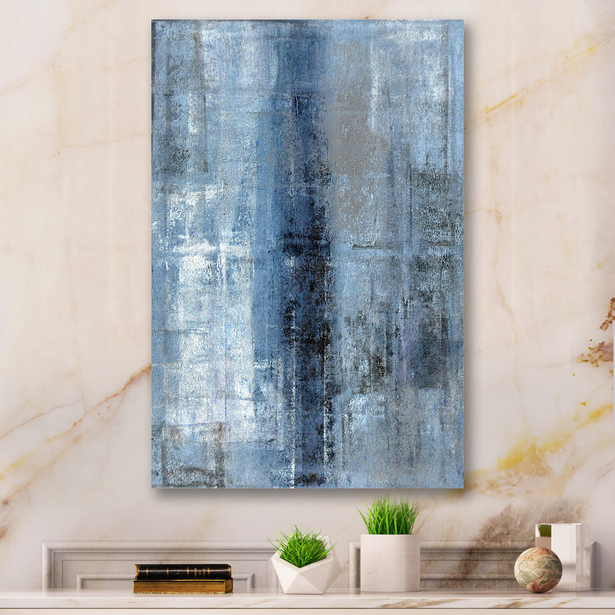 17 Stories Blue Meets Gray Abstract Art Blue Meets Grey Abstract Art ...