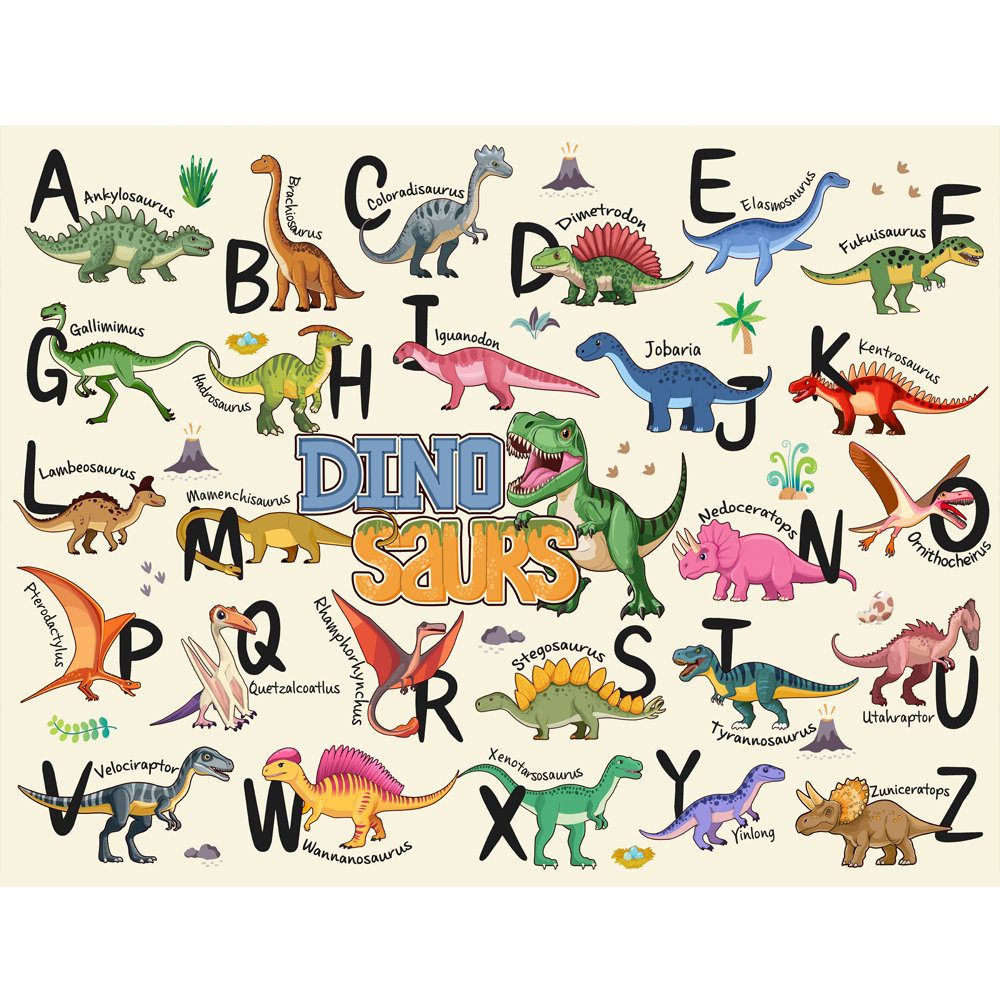 Zoomie Kids Washable Kids Play Rug Non-Slip&Soft Beige ABC Alphabet ...
