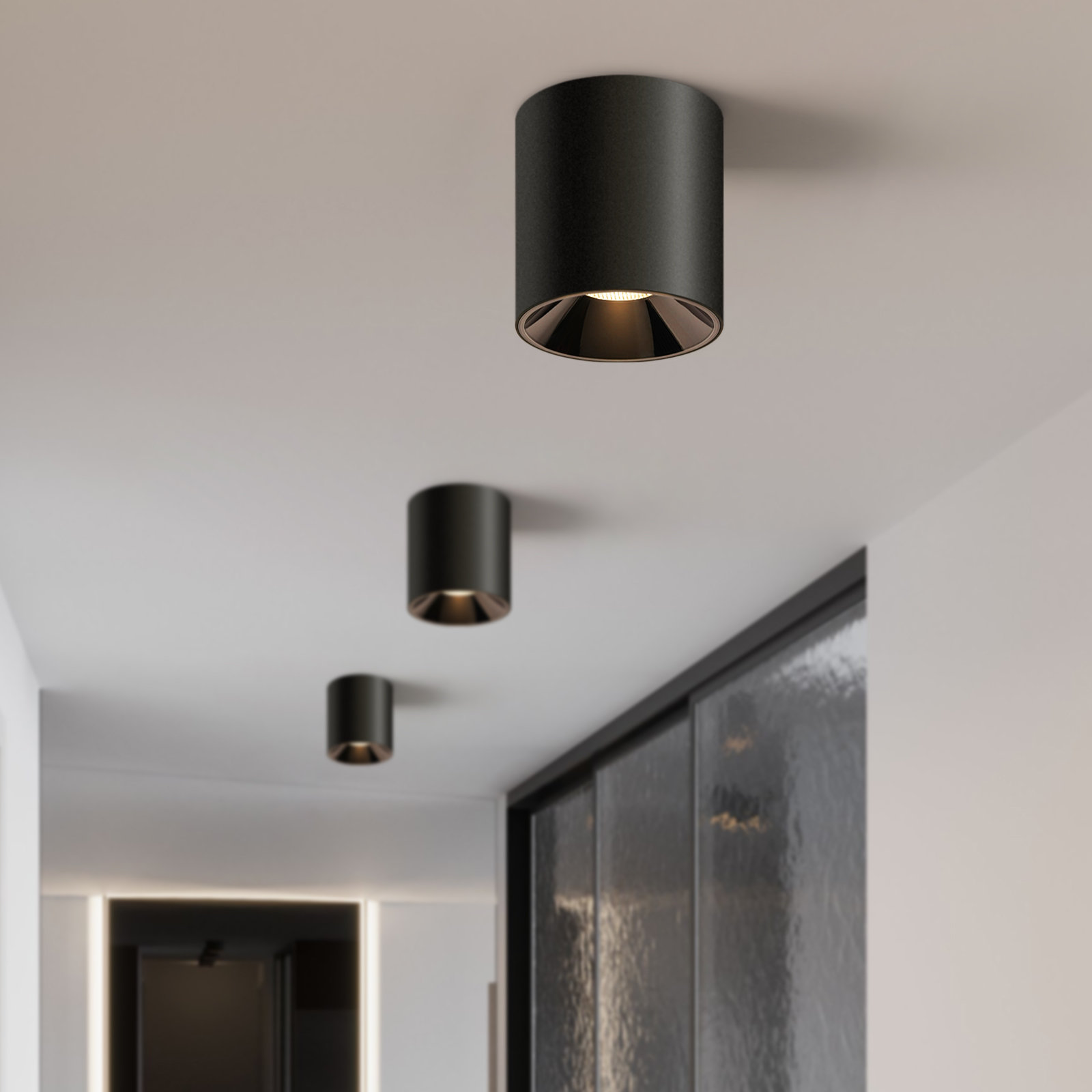 Ivy Bronx Nathainel Matte Black LED Recessed Light Ceiling Light (Set ...