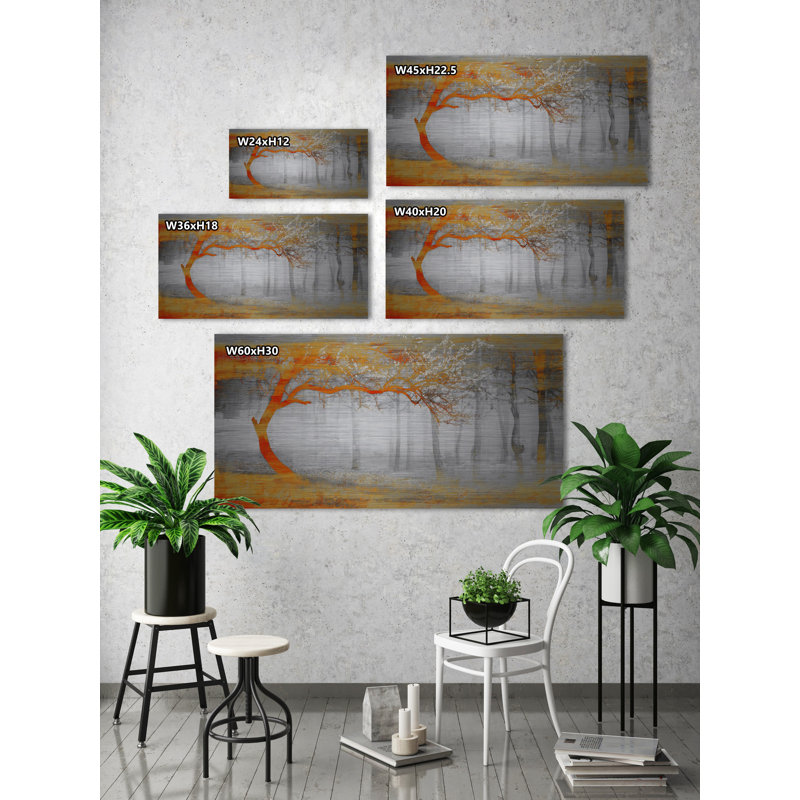 Winston Porter Orange Shine by Parvez Taj - Unframed Painting on Metal ...