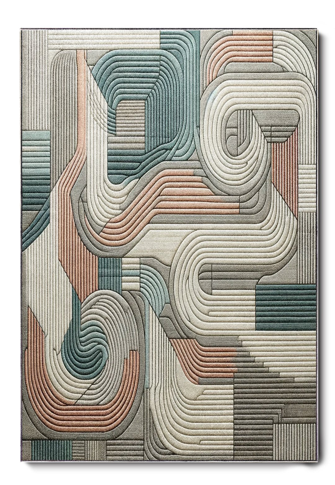 Rugpera Base Beige Abstract Digital Print High Quality Cotton Chenille ...