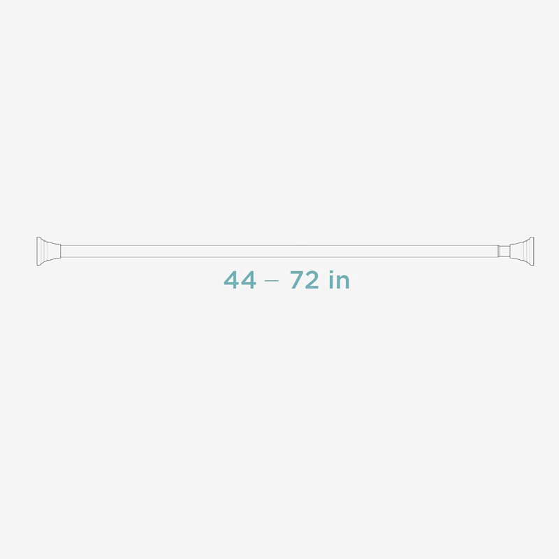 BEFIHO Curtain Adjustable Tension Shower Rod, 44" To 72", Brushed ...