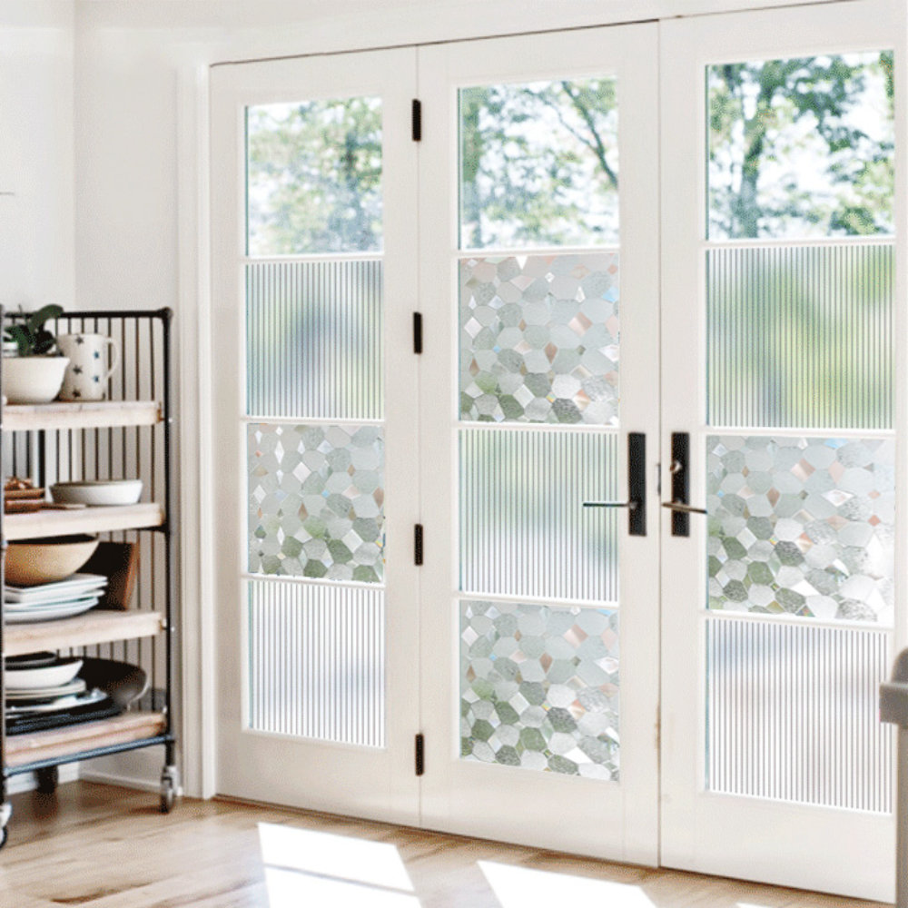 Orren Ellis 35.4 In x 78.7 In Etched Shapes Decorative Non-Adhesive ...