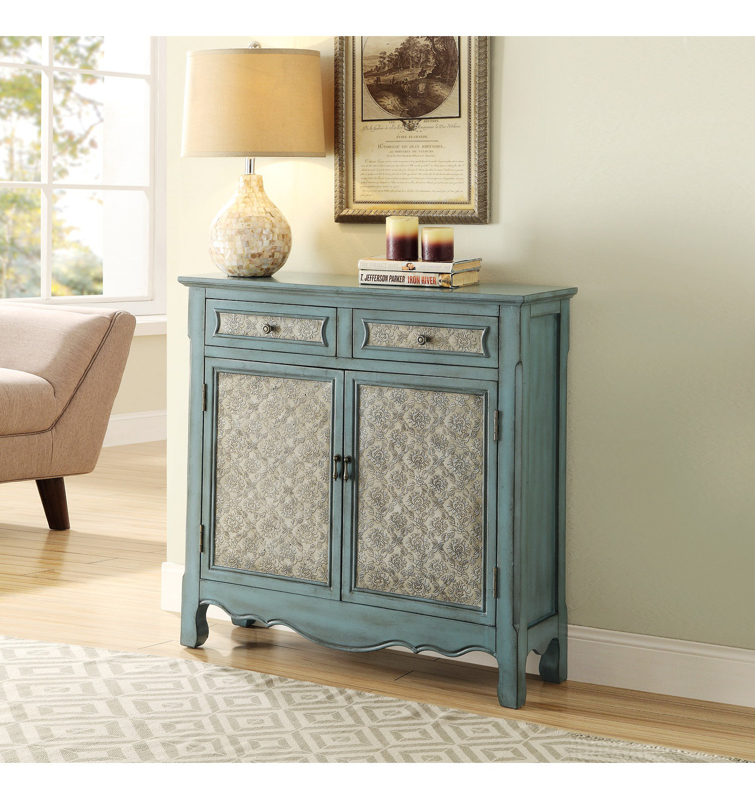 Rosalind Wheeler 2-Door Console Cabinet With 2 Drawer | Wayfair