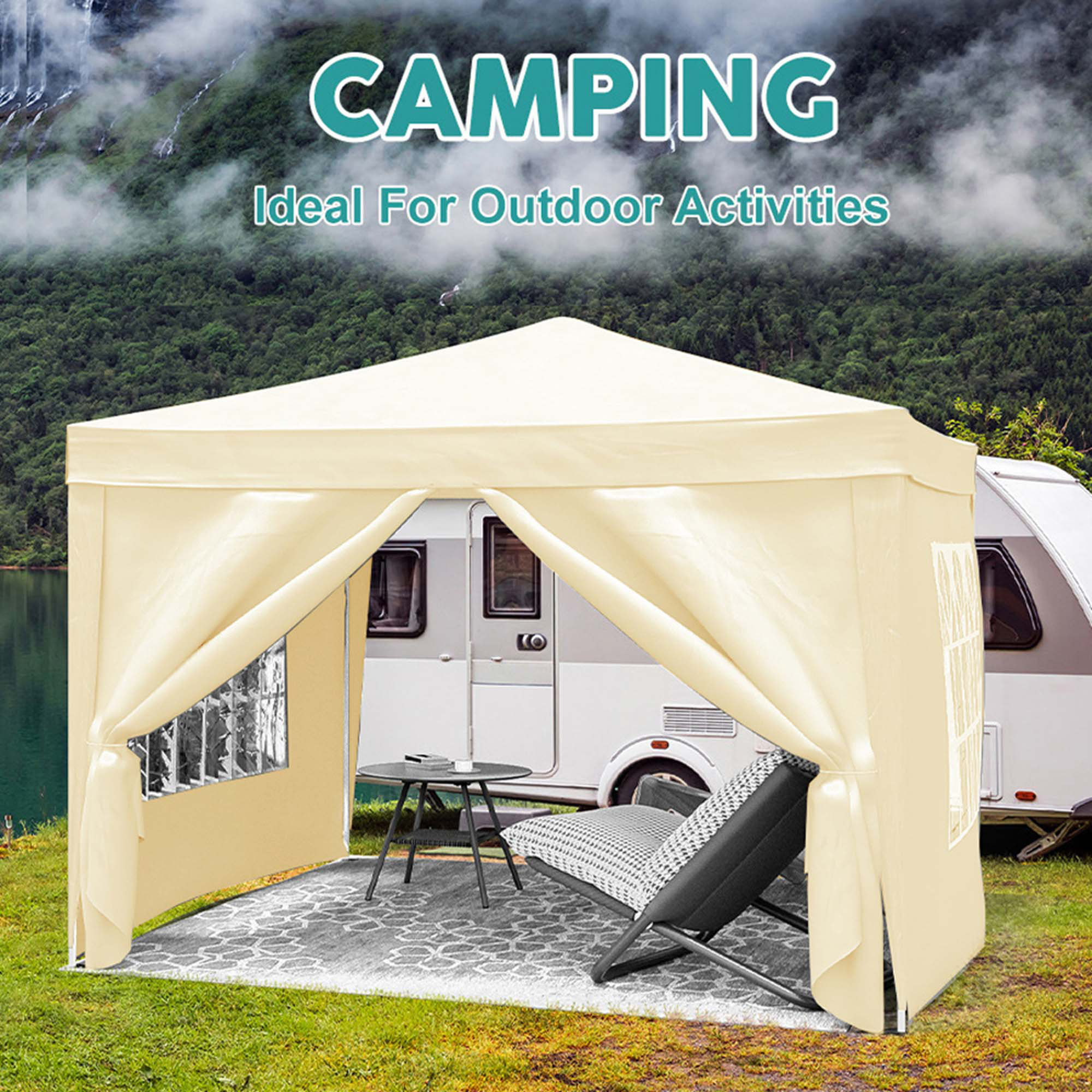 Impact Outdoor 10'X10' Folding Canopy With 4 Removable Sidewalls ...
