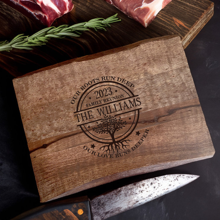 Luxedesigns Personalized Live Edge Mango Wood Cutting Board / Butcher's ...