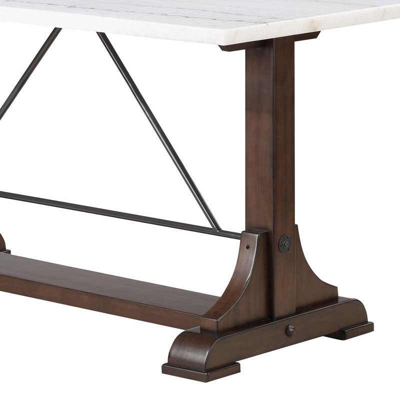 Lark Manor™ 66-inch Marble Top Counter Height Dining Table White | Wayfair
