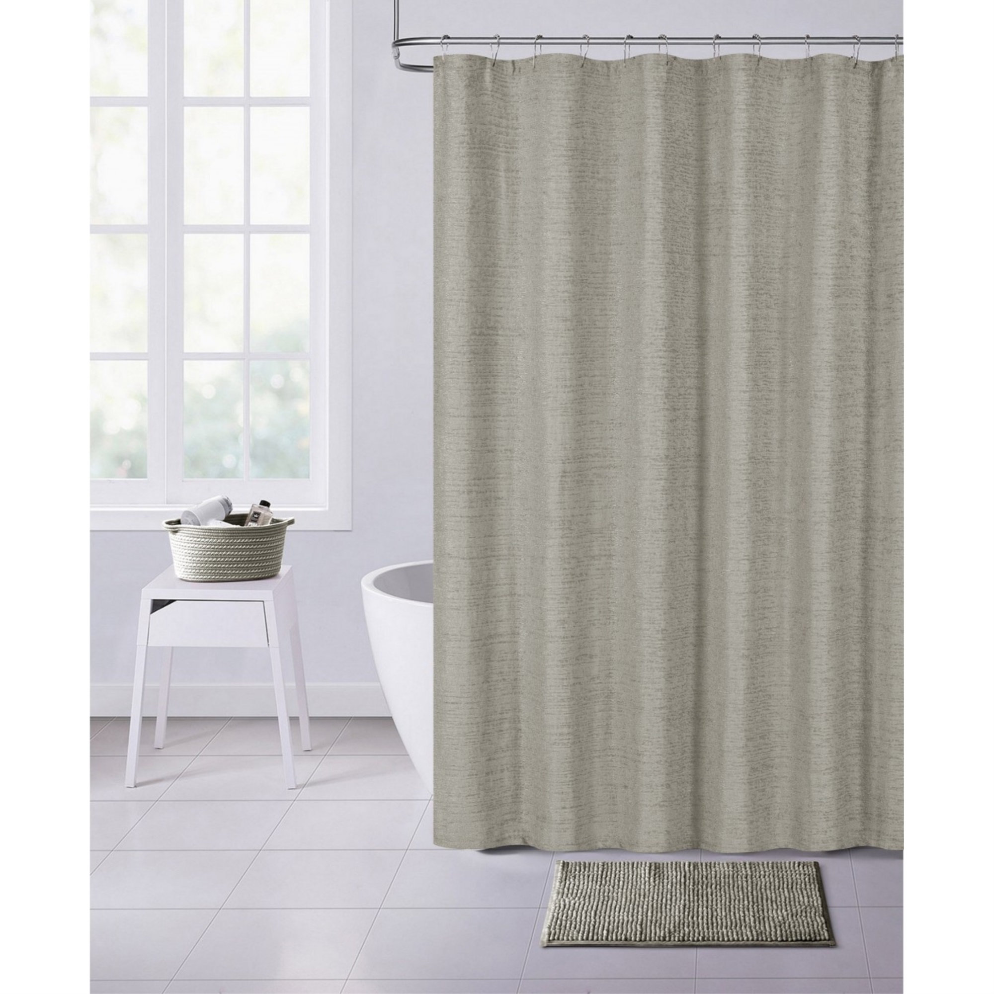 Latitude Run® Embroidered Shower Curtain 70x72 Water Resistant Washable ...