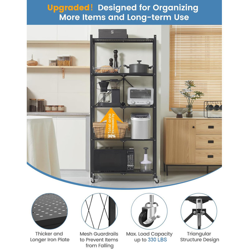 Rebrilliant 5 Tier Folding Storage Shelf & Reviews | Wayfair