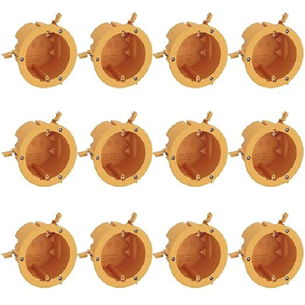 Inlight 4" Junction Box Round Electrical Box For Wall Lights, 12 Packs ...