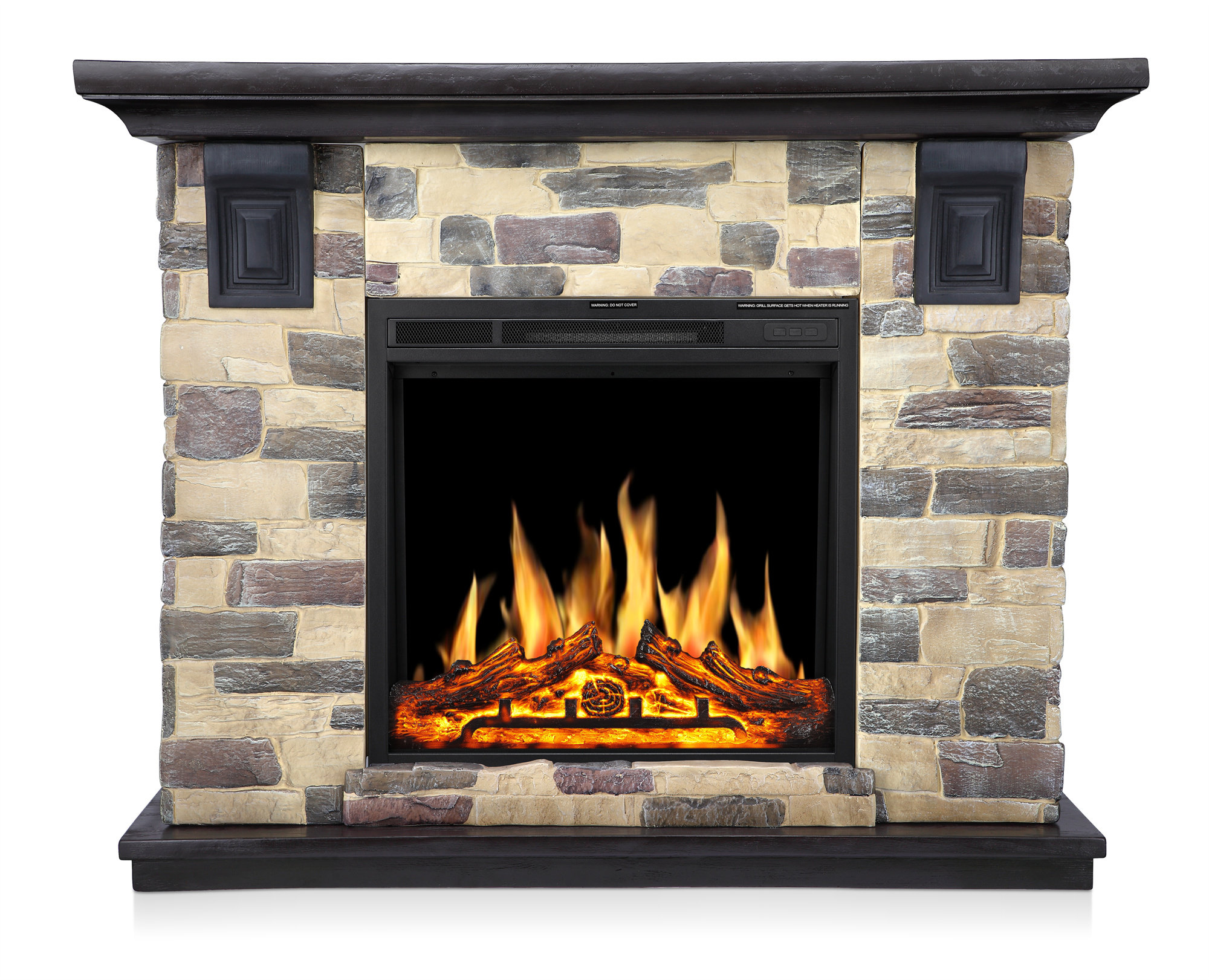 Millwood Pines Foyer en pierre artificielle Aralene l 50,6 po avec ...